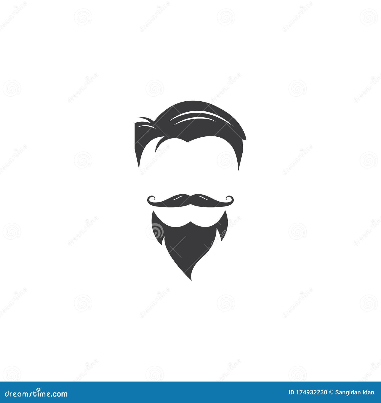 Face Man Hair Style Vector Illlustration Stock Vector - Illustration of ...