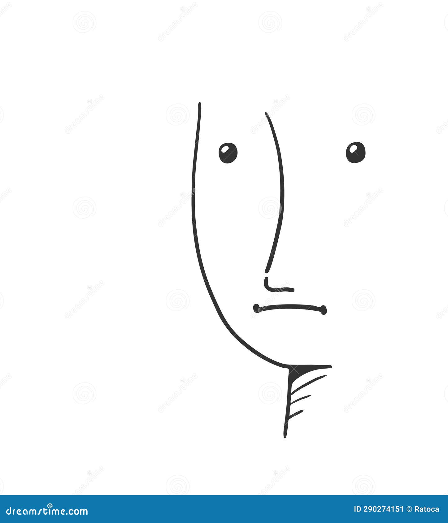 Face man line draw stock vector. Illustration of portrait - 290274151