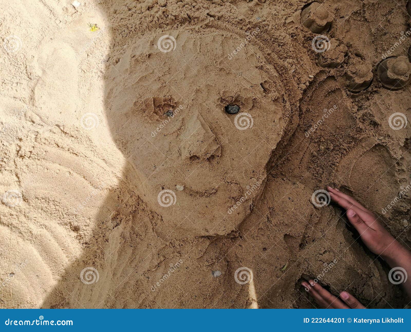 The Face of a Man Made of Sand, Stock Image - Image of geology, face ...