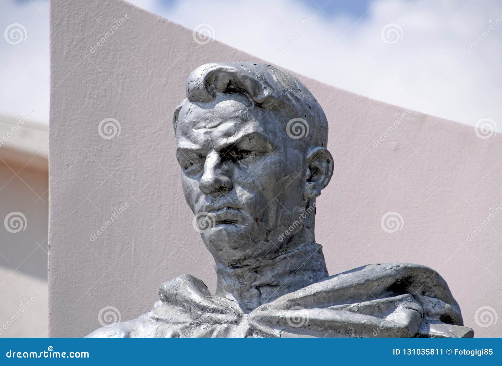 The Face of a Man in a Monument. Statue Made of Concrete Editorial ...