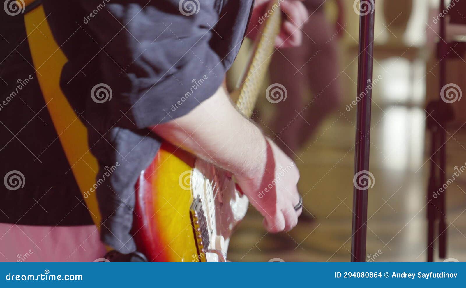 Without a Face. a Man Plays an Electric Guitar Stock Footage - Video of ...