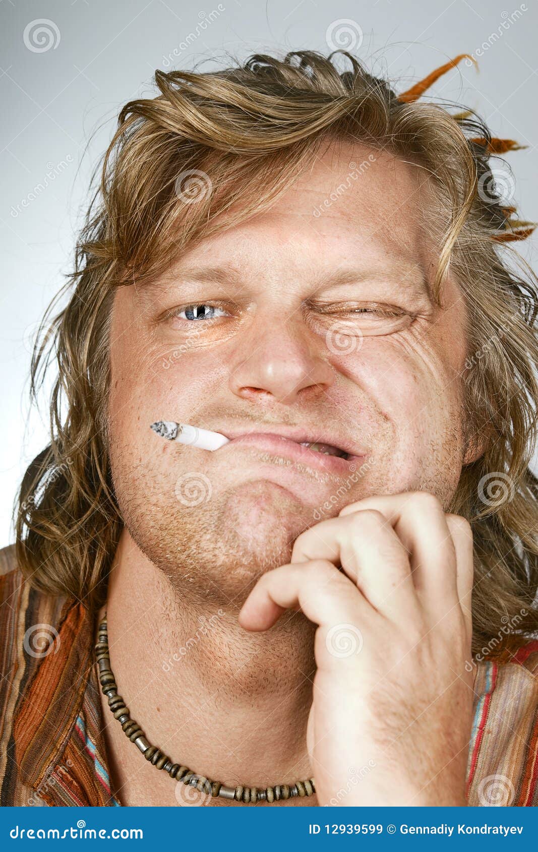 Face Man Portrait with Cigarette Stock Image - Image of human, bristle ...