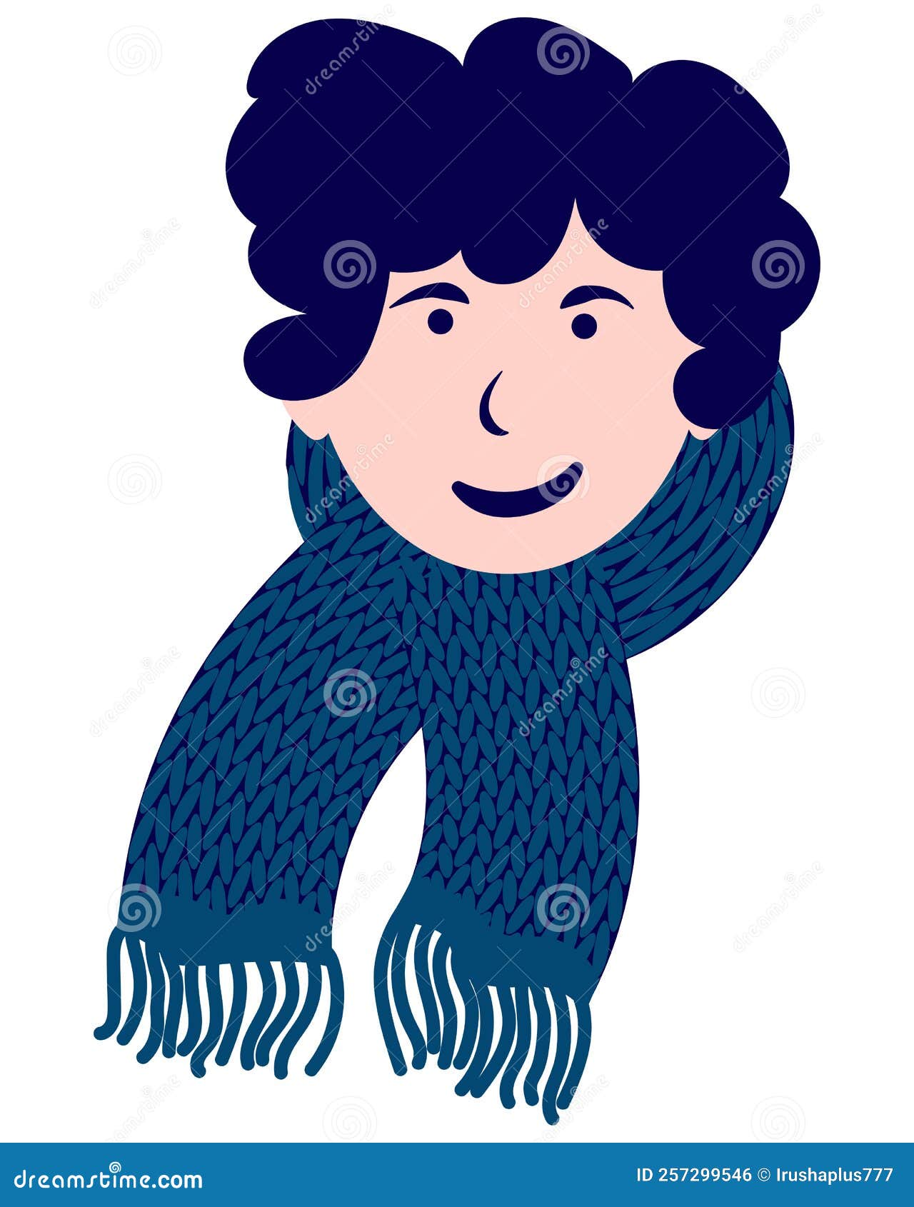 The Face of a Man in a Scarf. Cozy Character Stock Vector ...