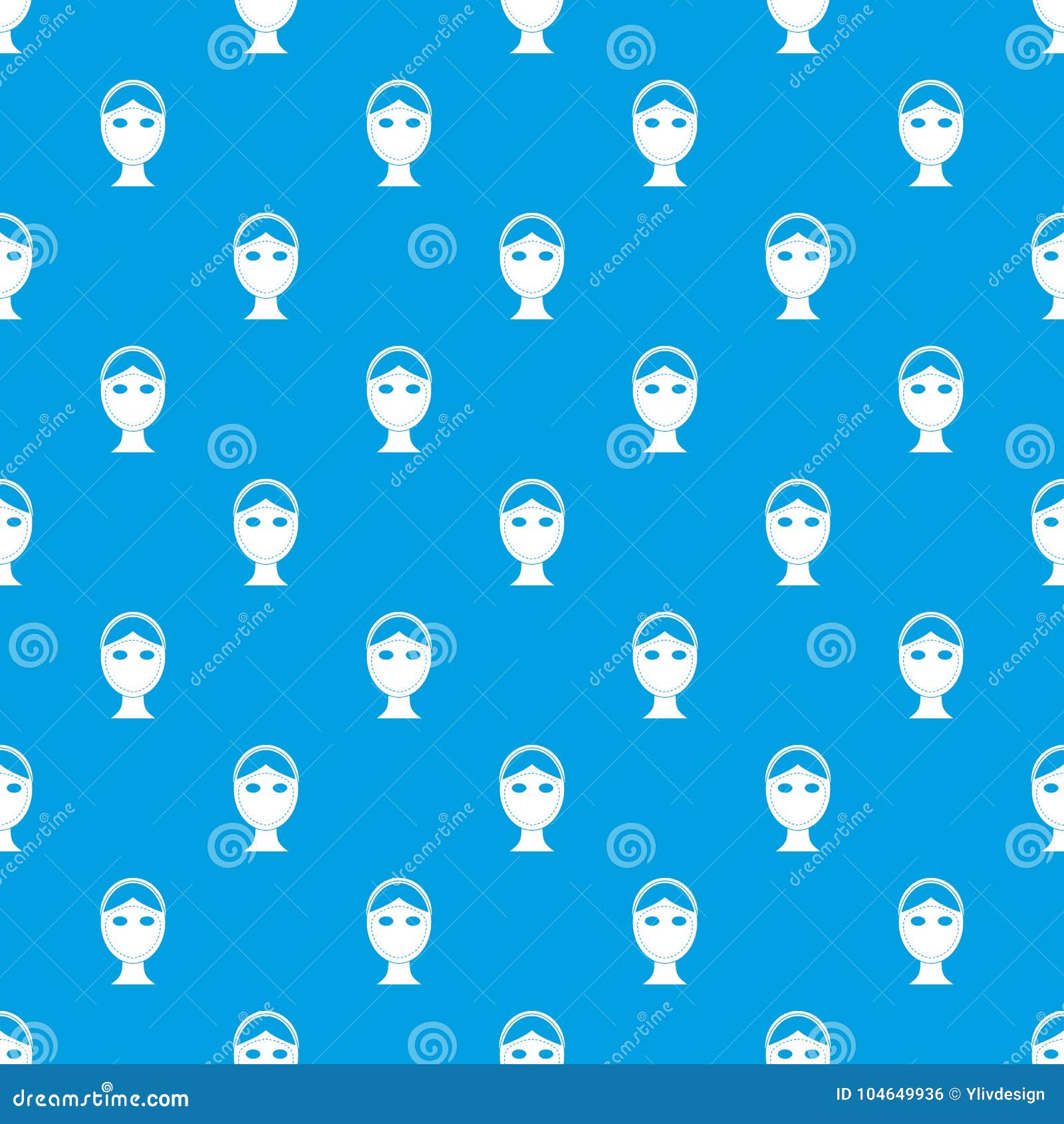 Face Marked Out for Cosmetic Surgery Pattern Seamless Blue Stock Vector ...