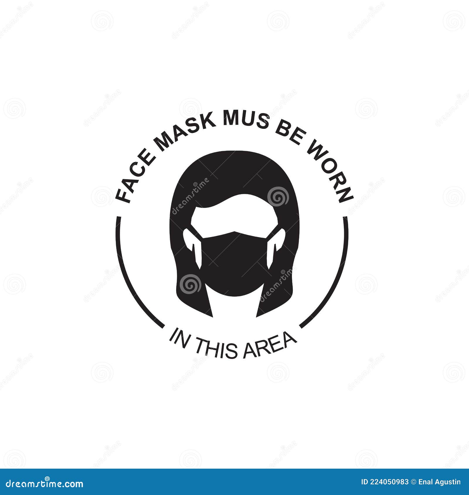 Face Mask Area Label Logo Design Template Stock Vector - Illustration ...