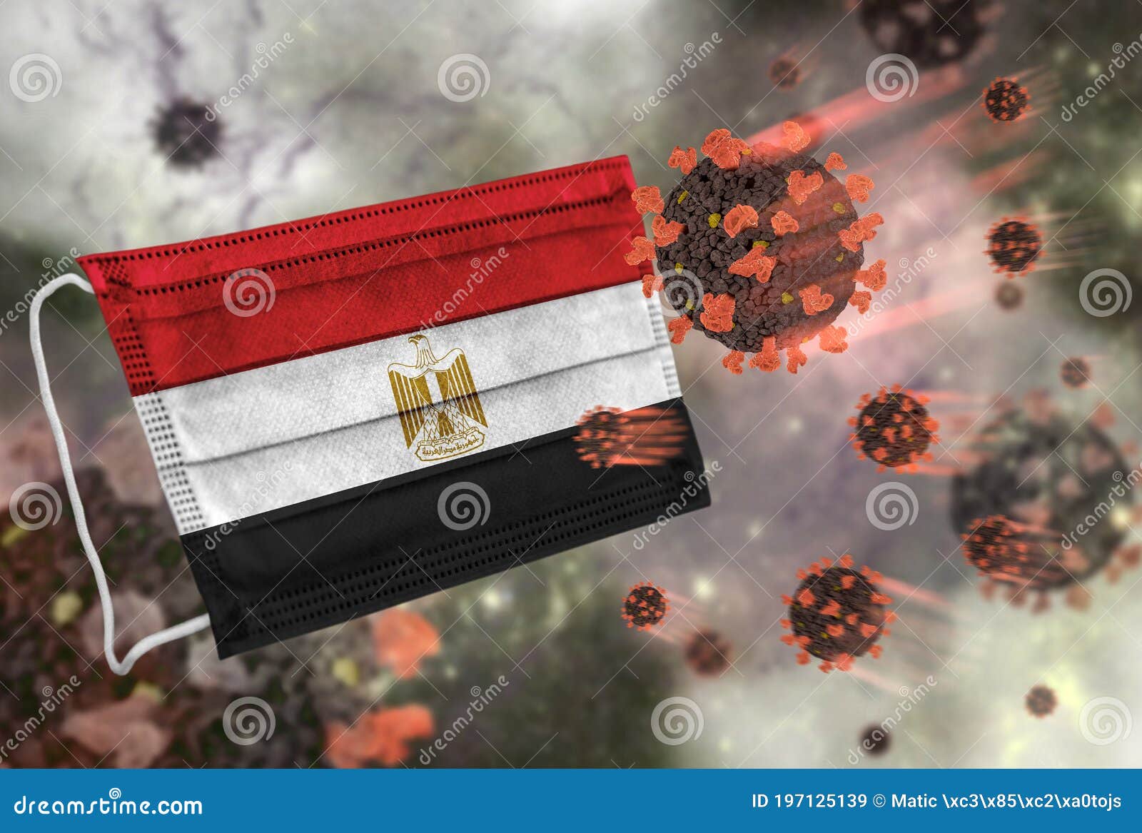 Face Mask with Flag of Egypt, Defending Coronavirus Stock Image - Image ...