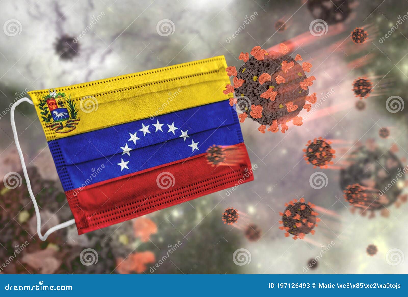 Face Mask with Flag of Venezuela, Defending Coronavirus Stock ...