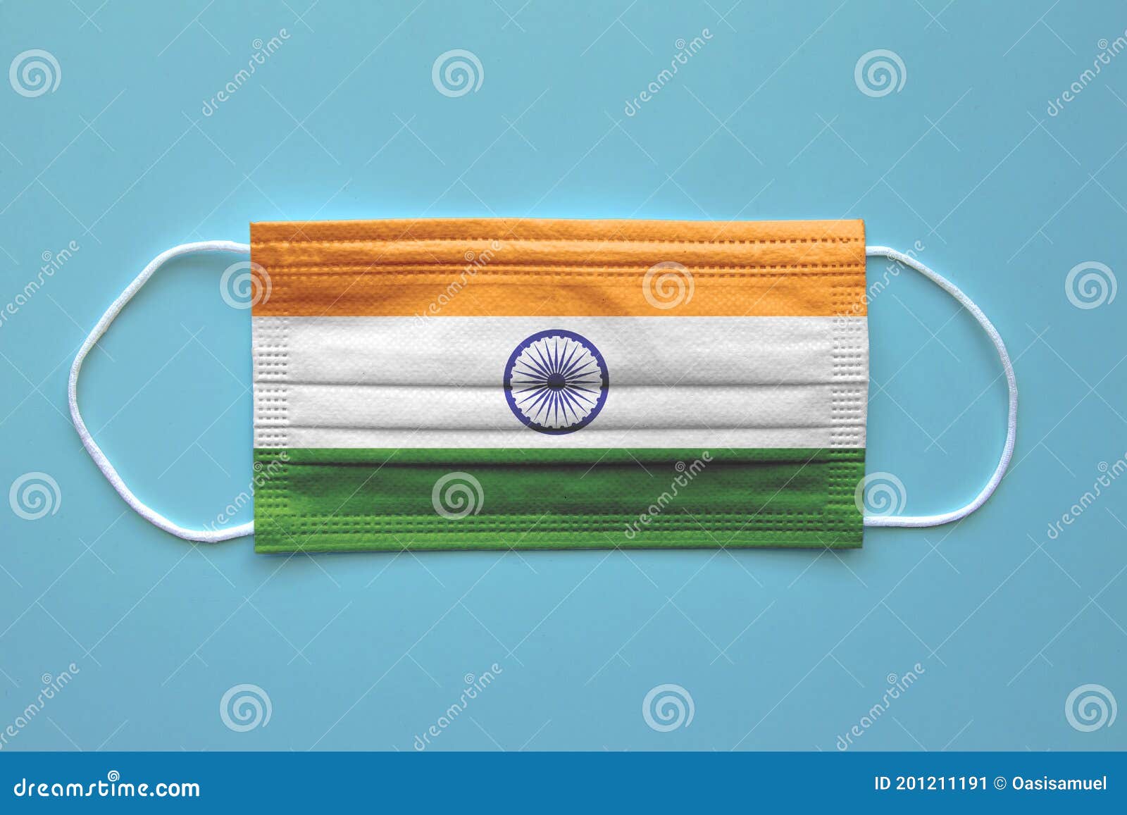 A Face Mask with a Indian Flag on a Clear Background. Stock Image ...