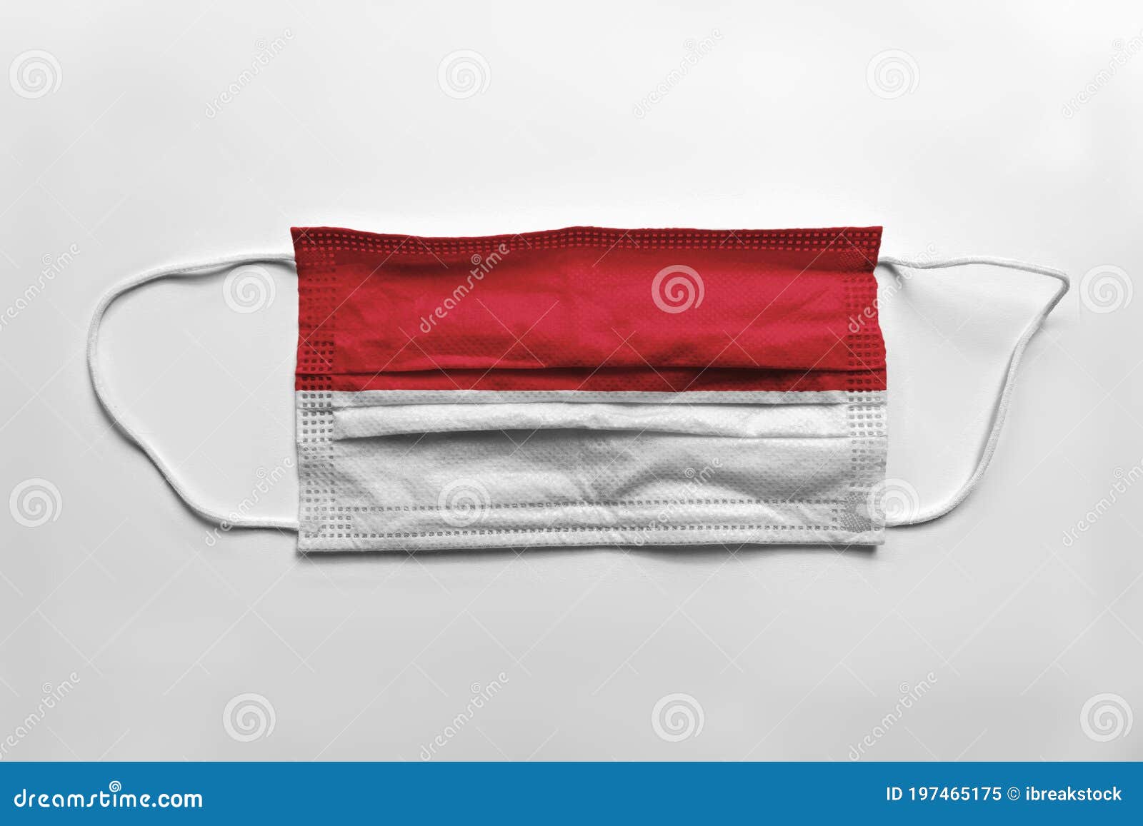 Face Mask with Indonesia Flag Printed, on White Background, Isolated ...