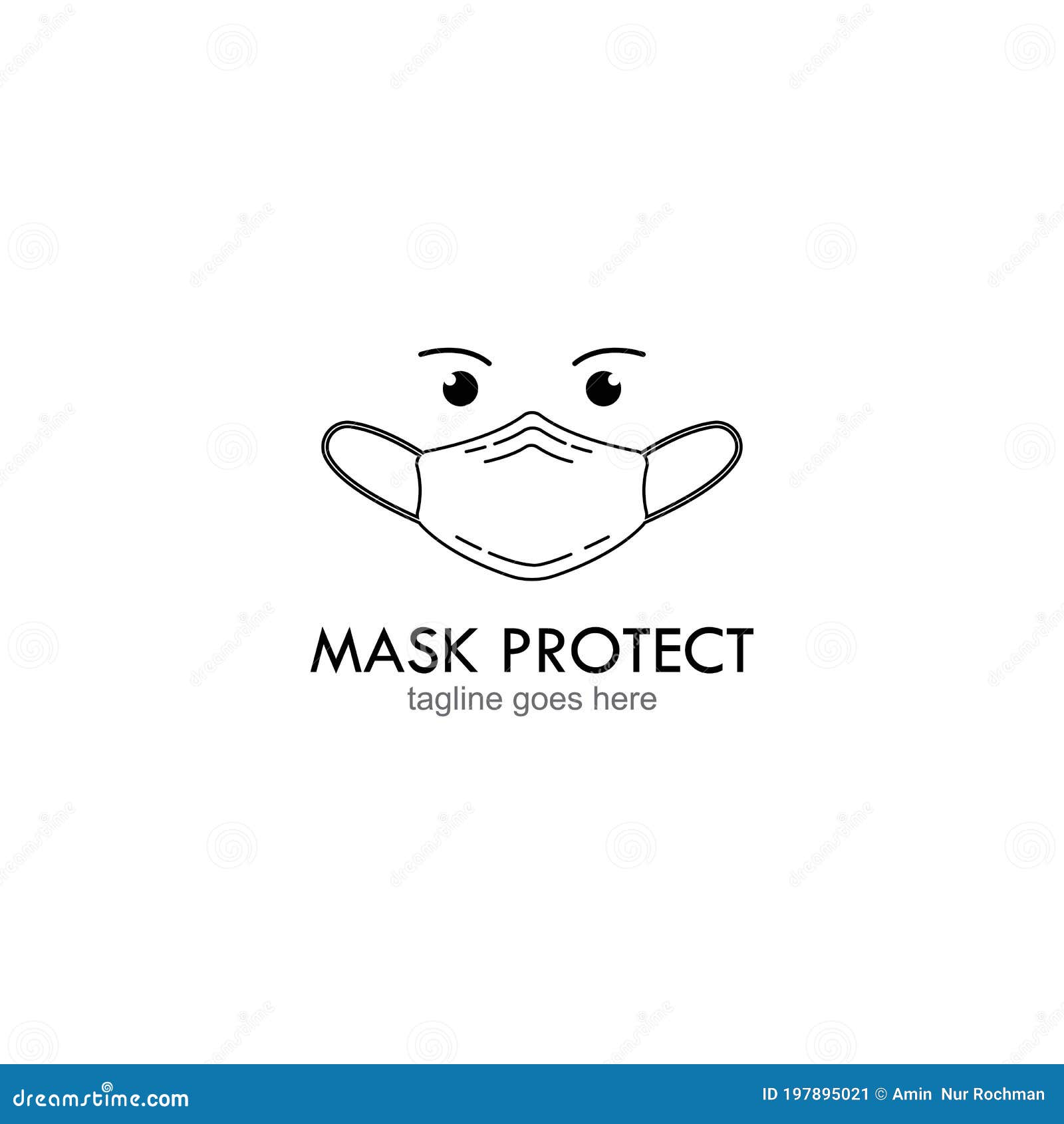 Face Mask Logo Design Vector Stock Vector - Illustration of healthy ...
