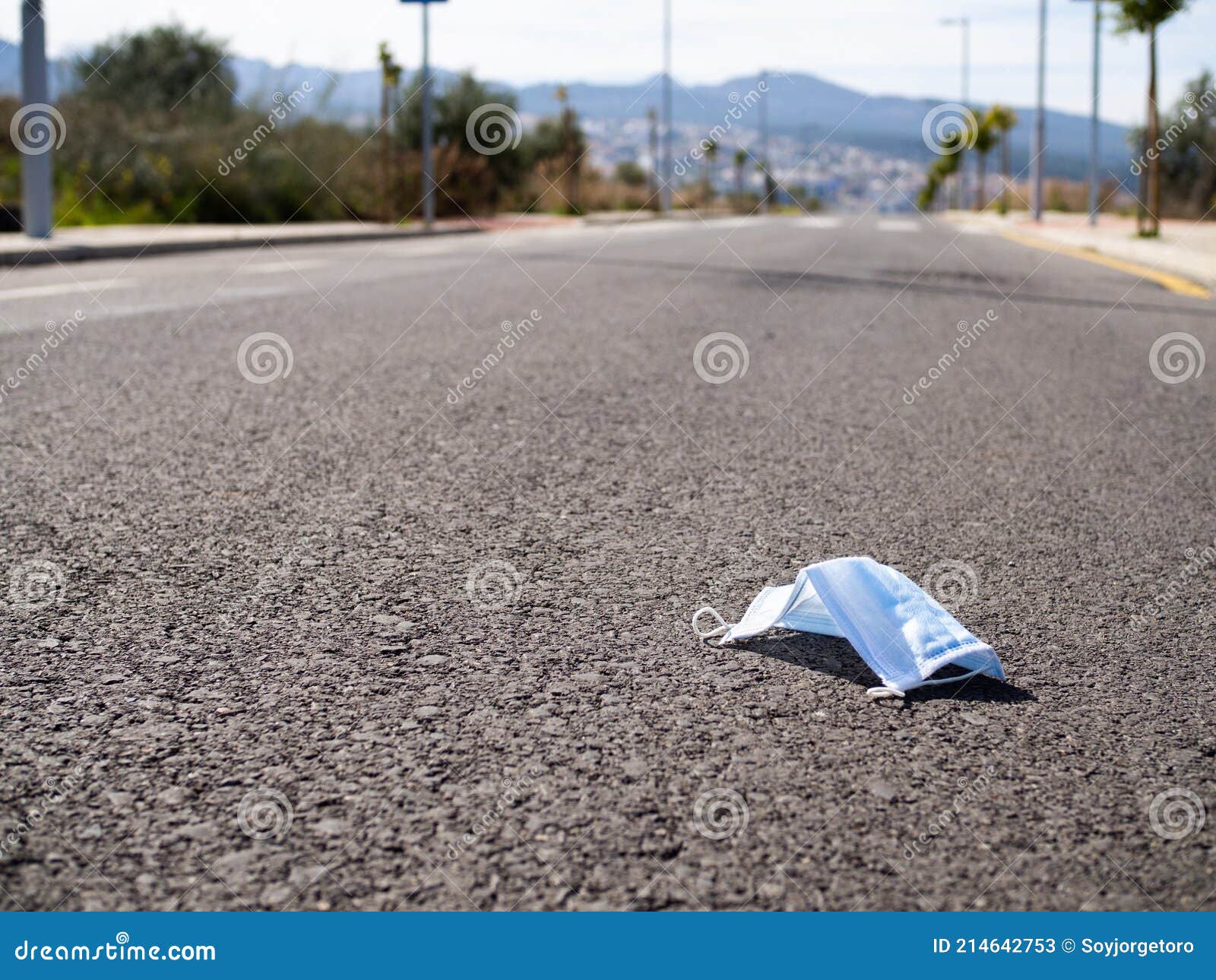 Face Mask Lying on Asphalt Floor Stock Image - Image of health, mask ...