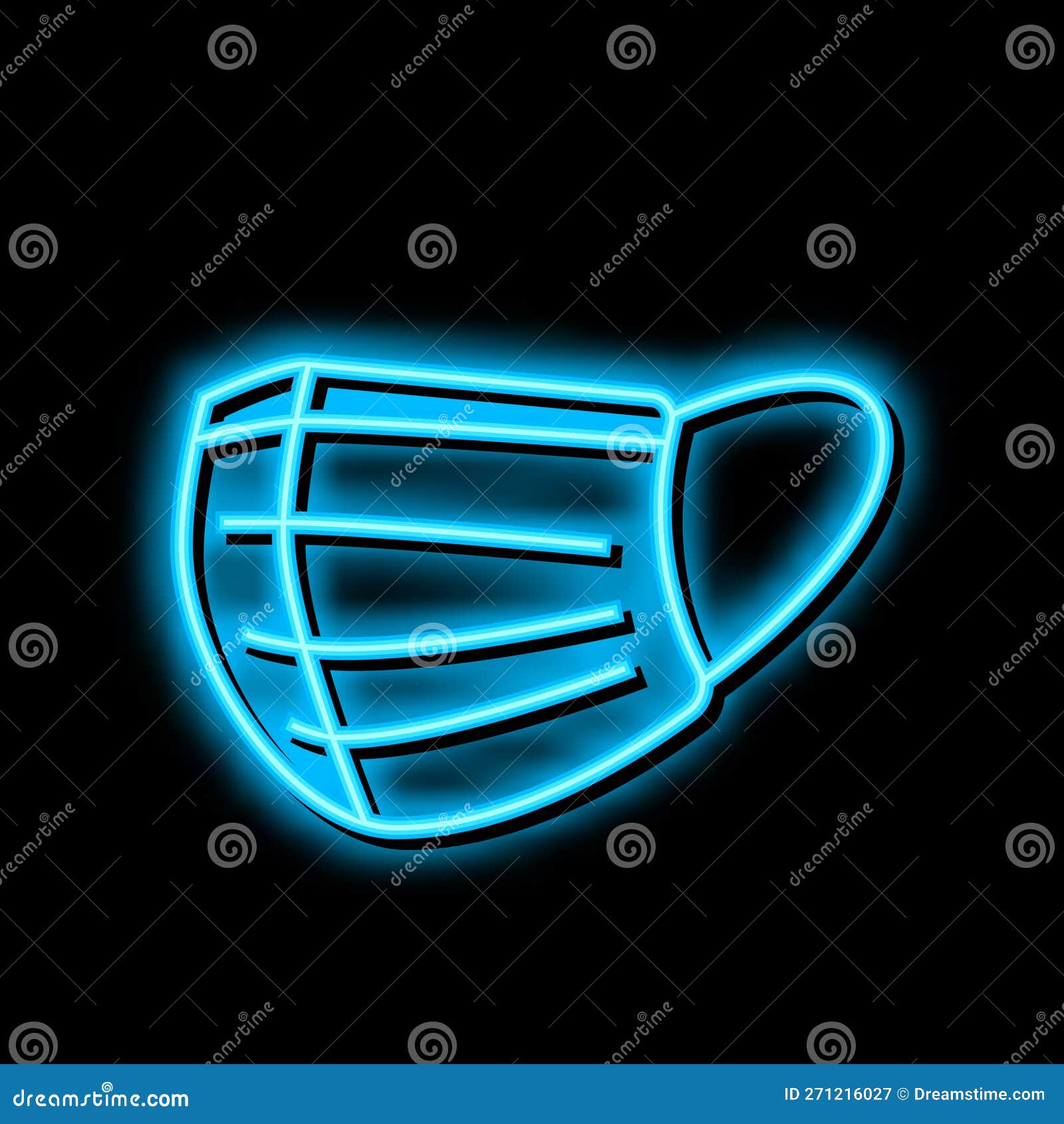 Face Mask Neon Glow Icon Illustration Stock Vector - Illustration of ...