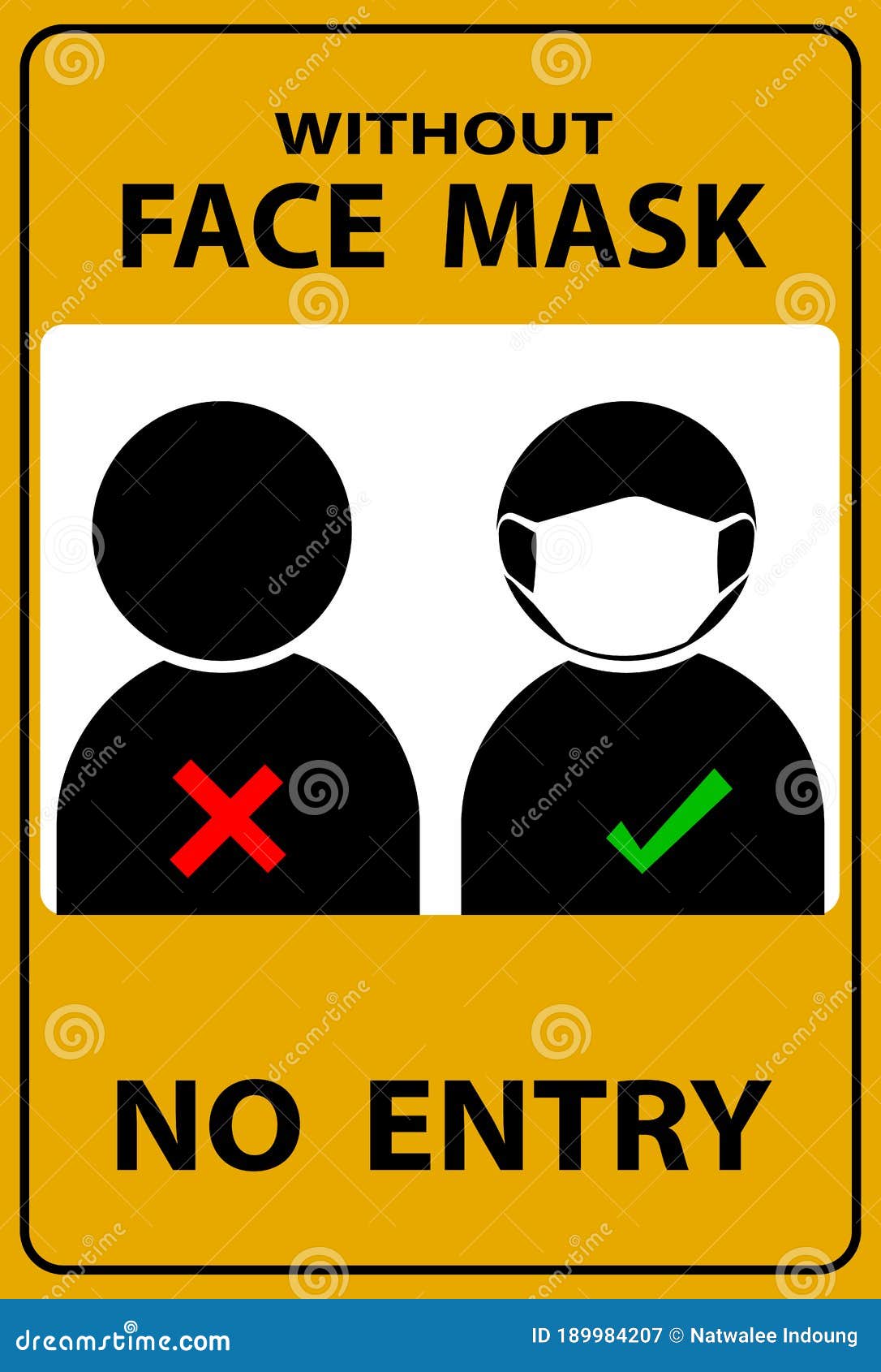 No Entry. Warning Sign. Hand Lettering. Caution Attention Signpost ...