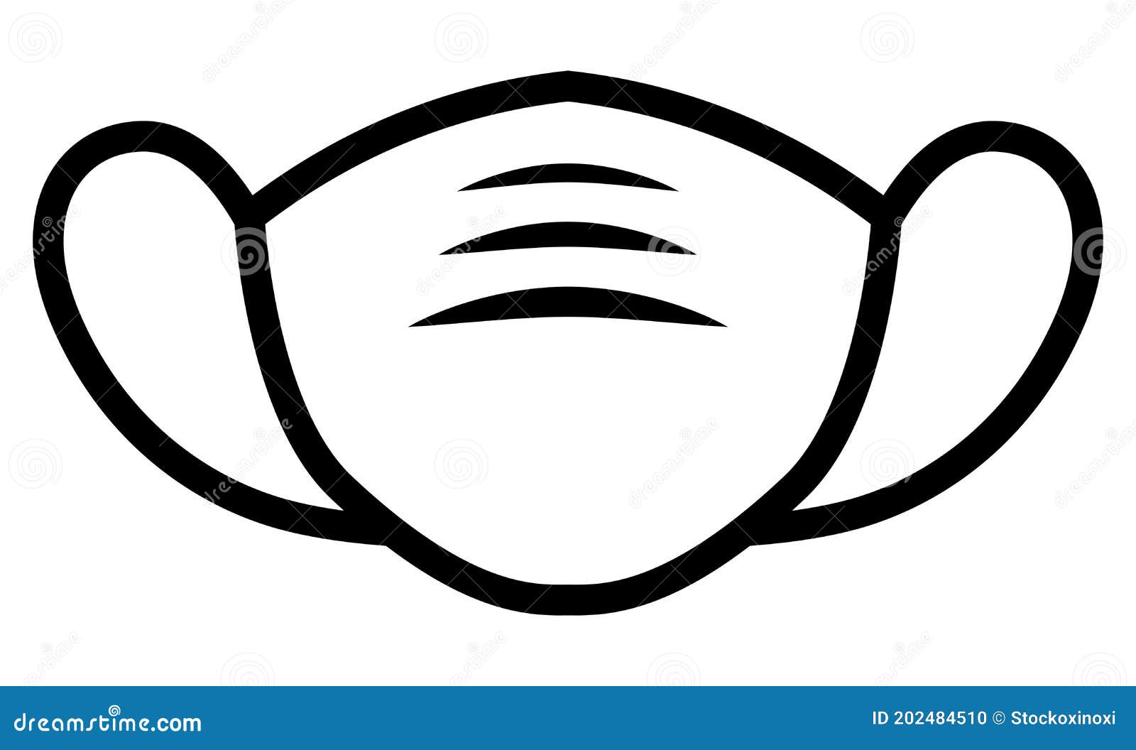 Face mask outline design stock vector. Illustration of line - 202484510