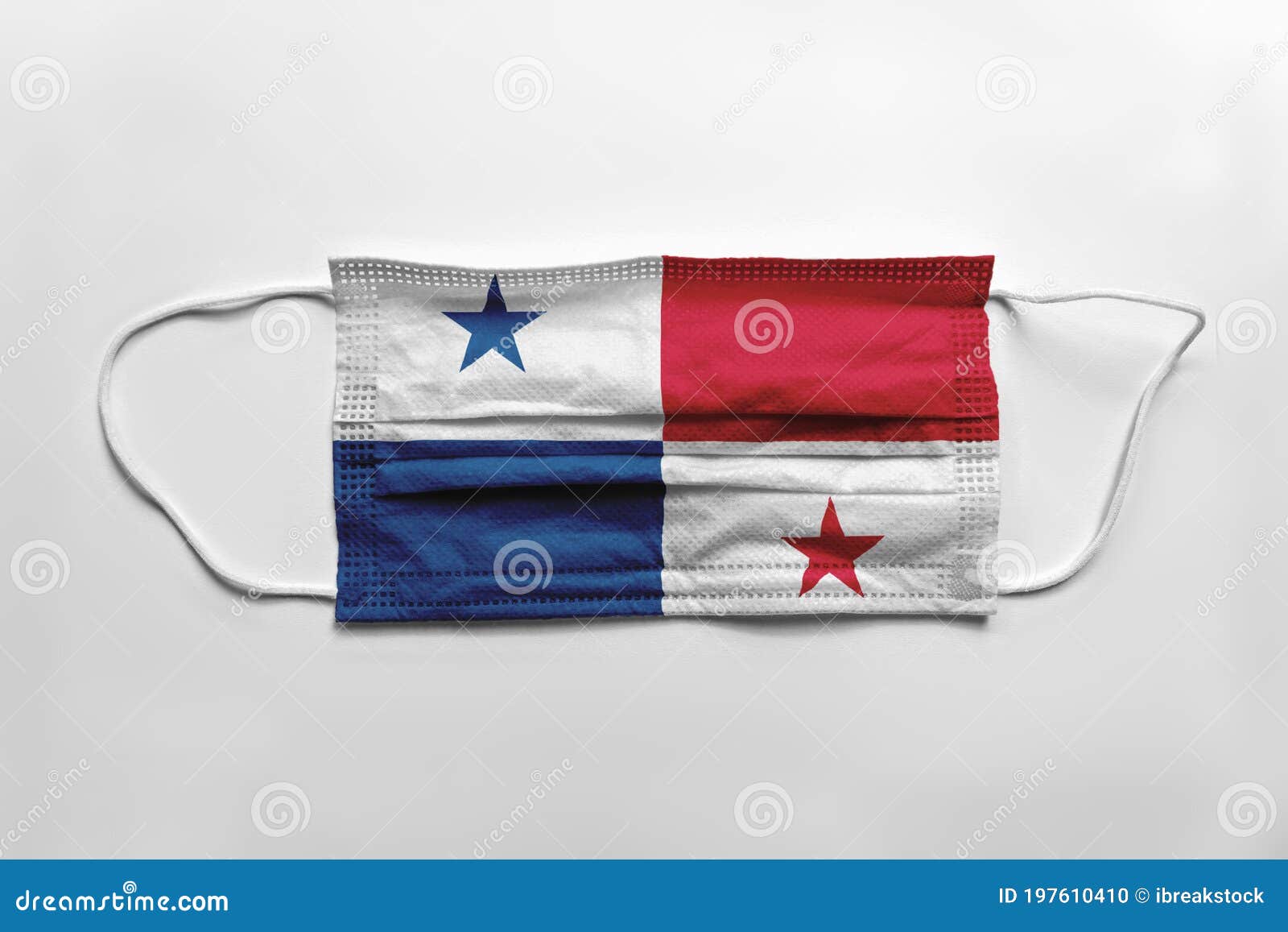 Face Mask with Panama Flag Printed, on White Background, Isolated Stock ...