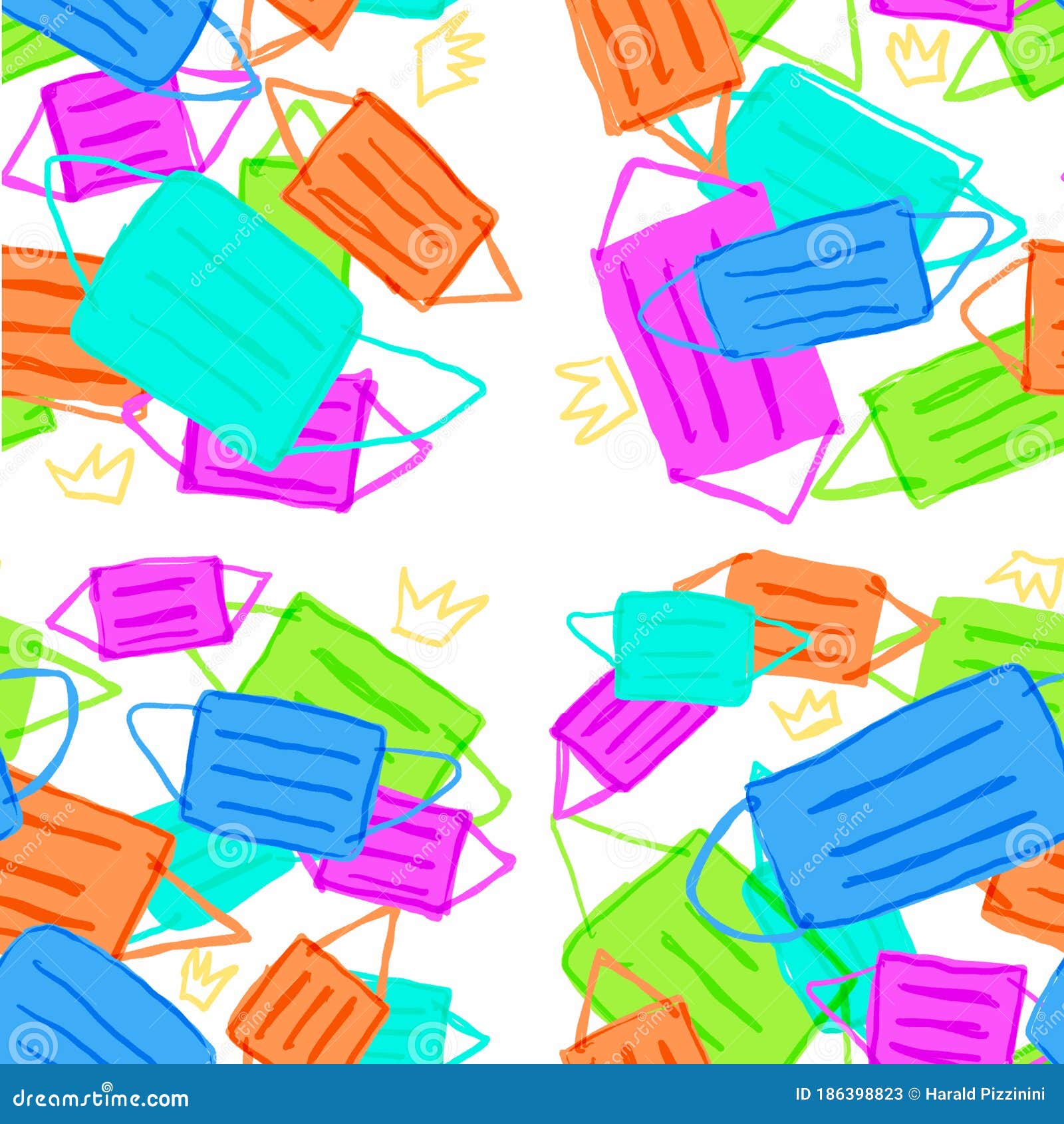 Face Mask Pattern Ideal for Fabrics and Backgrounds Stock Illustration ...