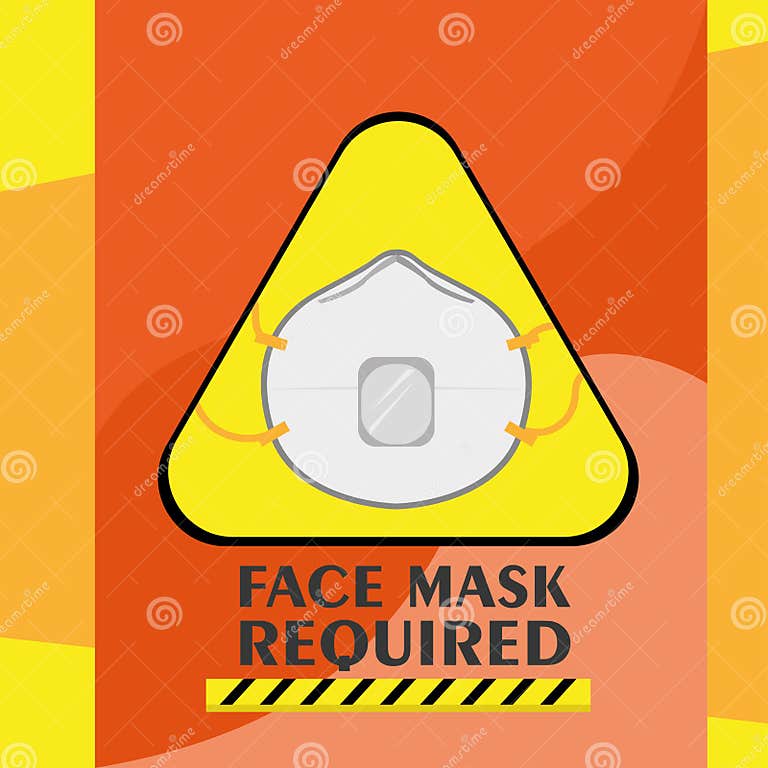 Face mask required poster stock vector. Illustration of corona - 197479879