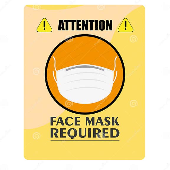 Face mask required poster stock vector. Illustration of covid19 - 197480064