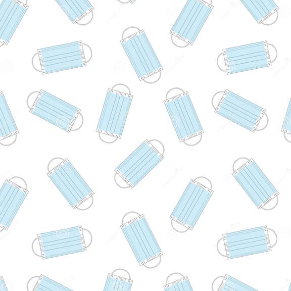Face Mask Seamless Pattern Illustration Stock Vector - Illustration of ...