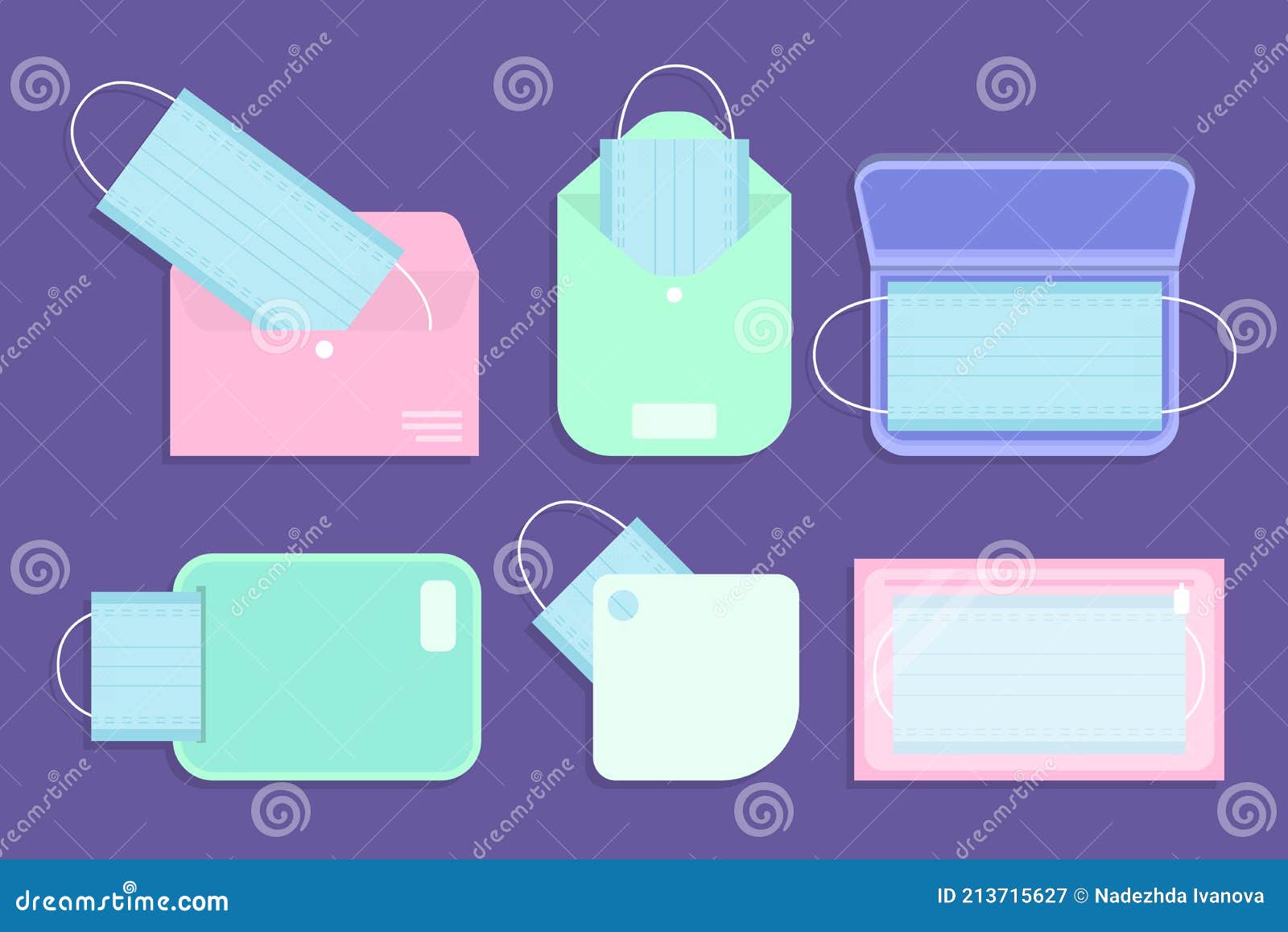 Face Mask Storage Case Pack Vector Illustration. Stock Vector ...