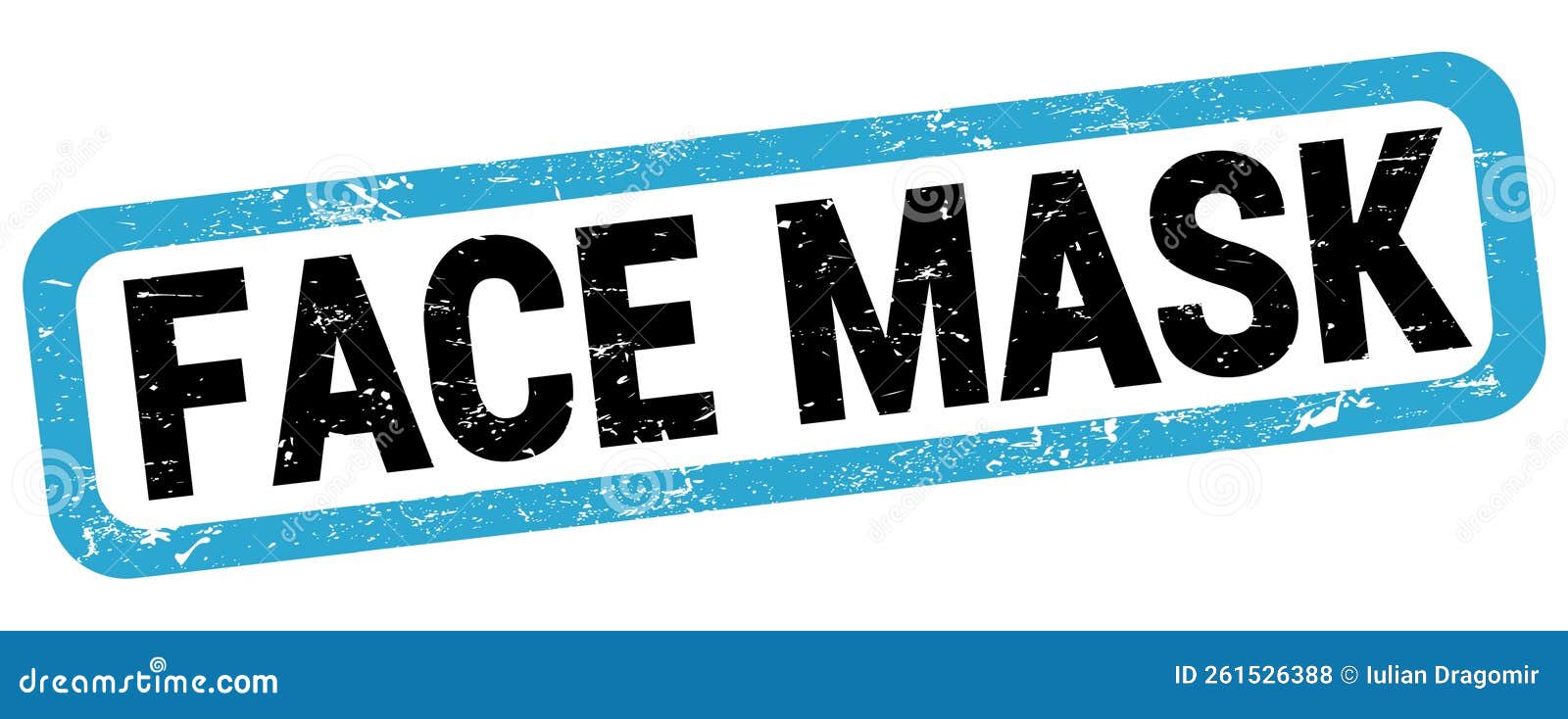 FACE MASK Text Written on Blue-black Rectangle Stamp Stock Illustration ...