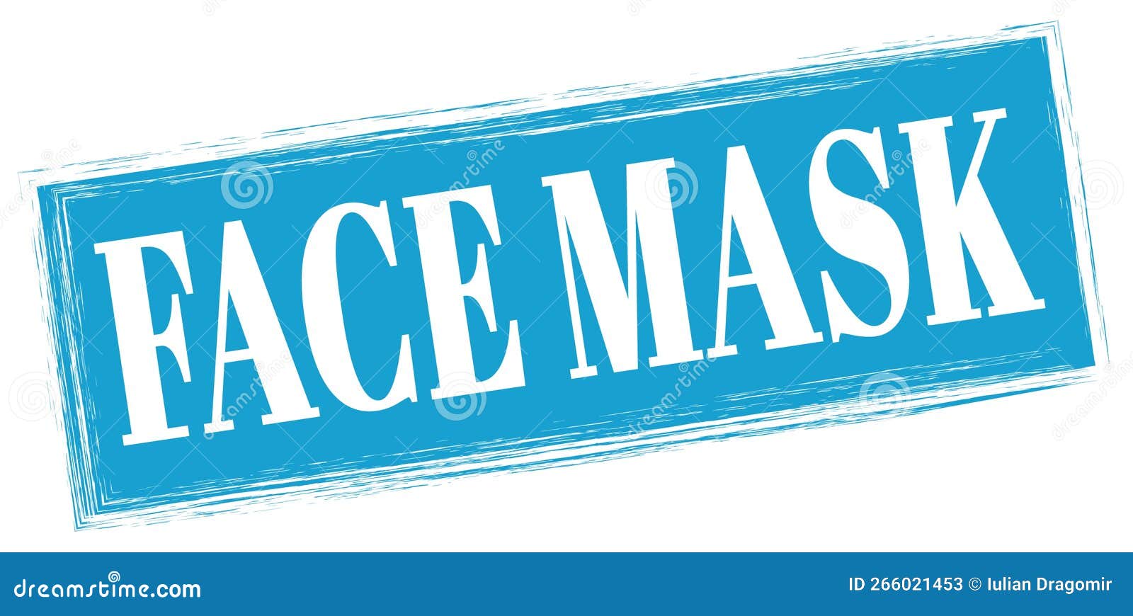FACE MASK Text Written on Blue Stamp Sign Stock Illustration ...