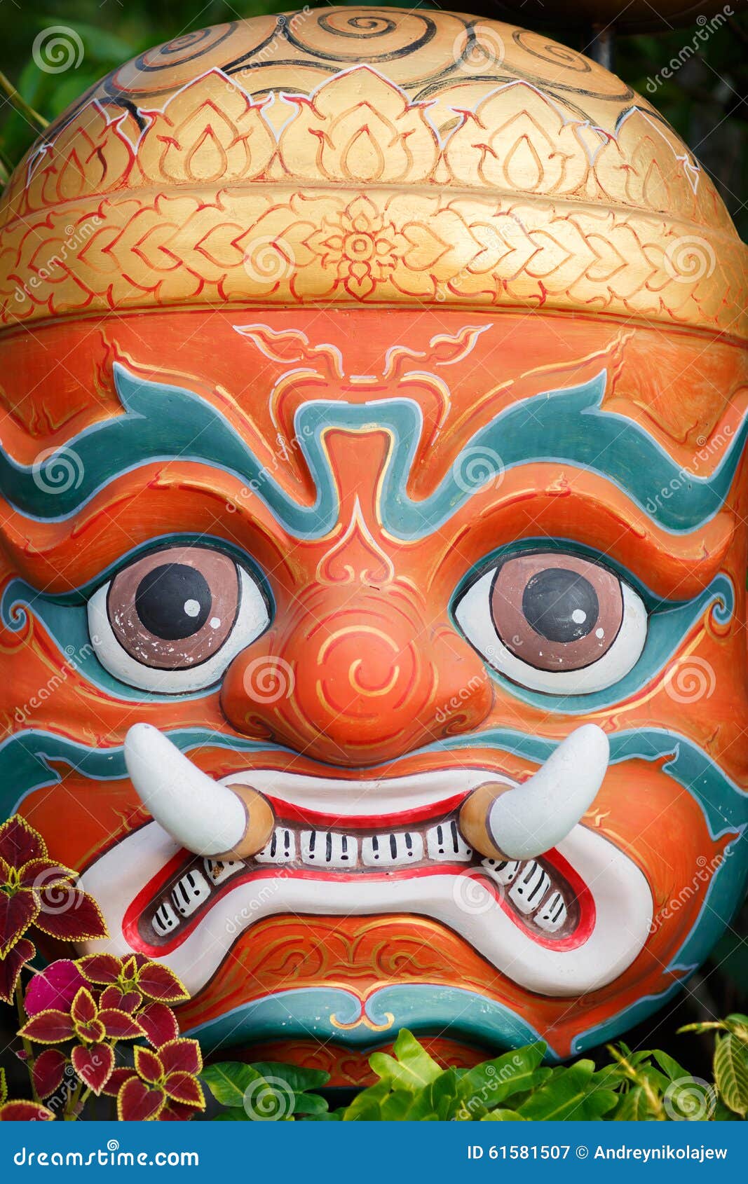 Face mask of Thai god stock image. Image of mask, face - 61581507