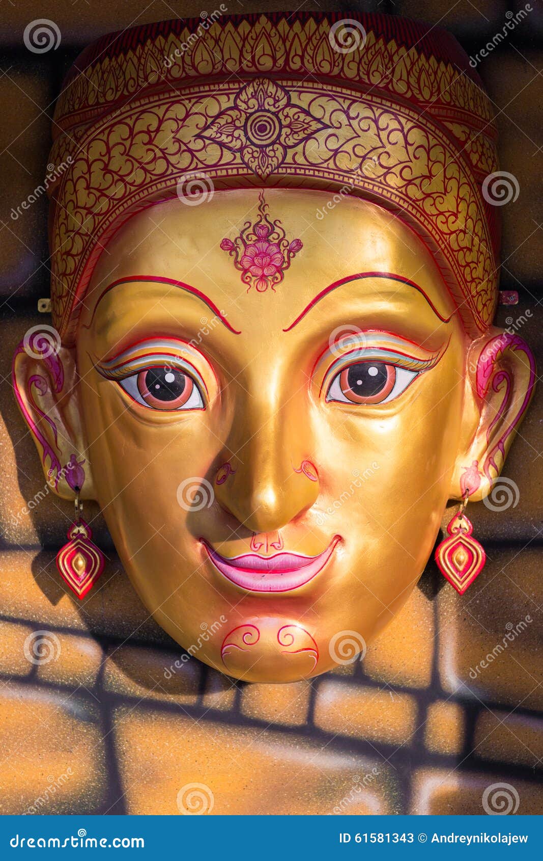 Face mask of Thai goddess stock image. Image of goddess - 61581343