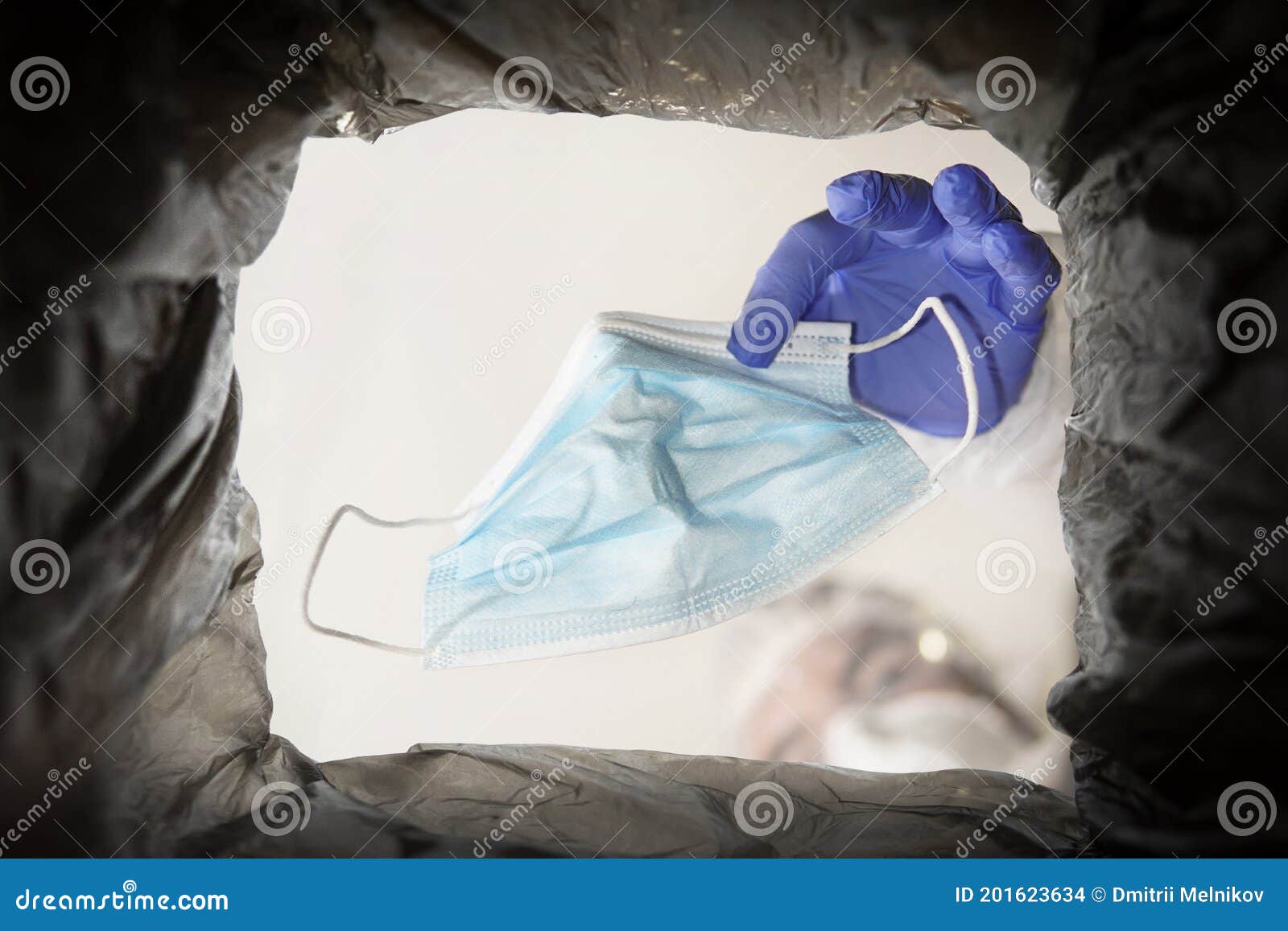 Face Mask after Use. Environmental Pollution by Medical Waste. Throwing ...