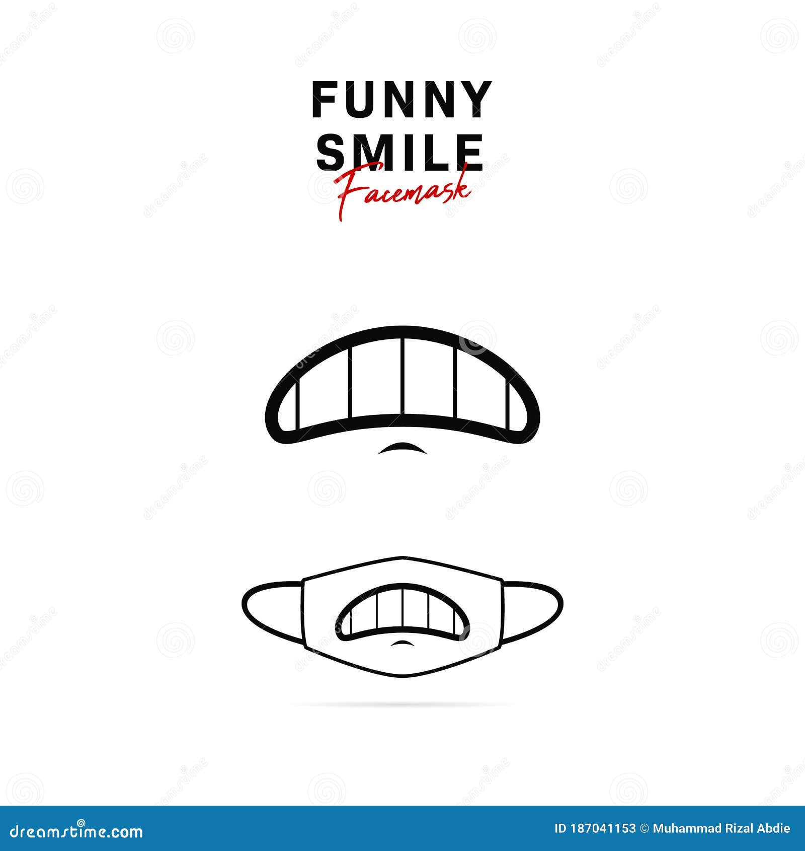 Face Mask Vector Design with Sad Angry Upset Smile Expression Cartoon ...