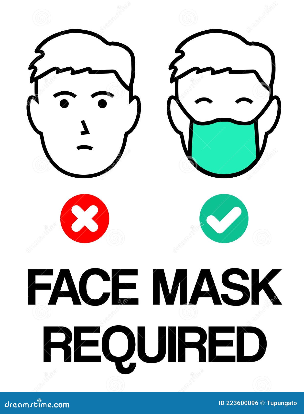 Face mask zone vector stock vector. Illustration of person - 223600096