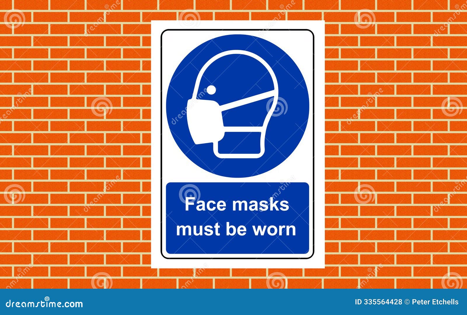 Face Masks Must Be Worn Sign on a Wall Stock Illustration ...