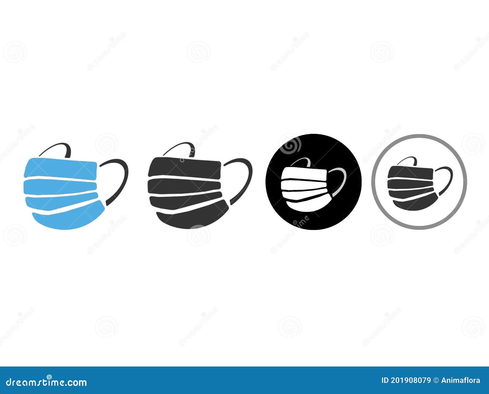 Face Masks Set Vector Corona Virus Isolated Stock Illustration ...