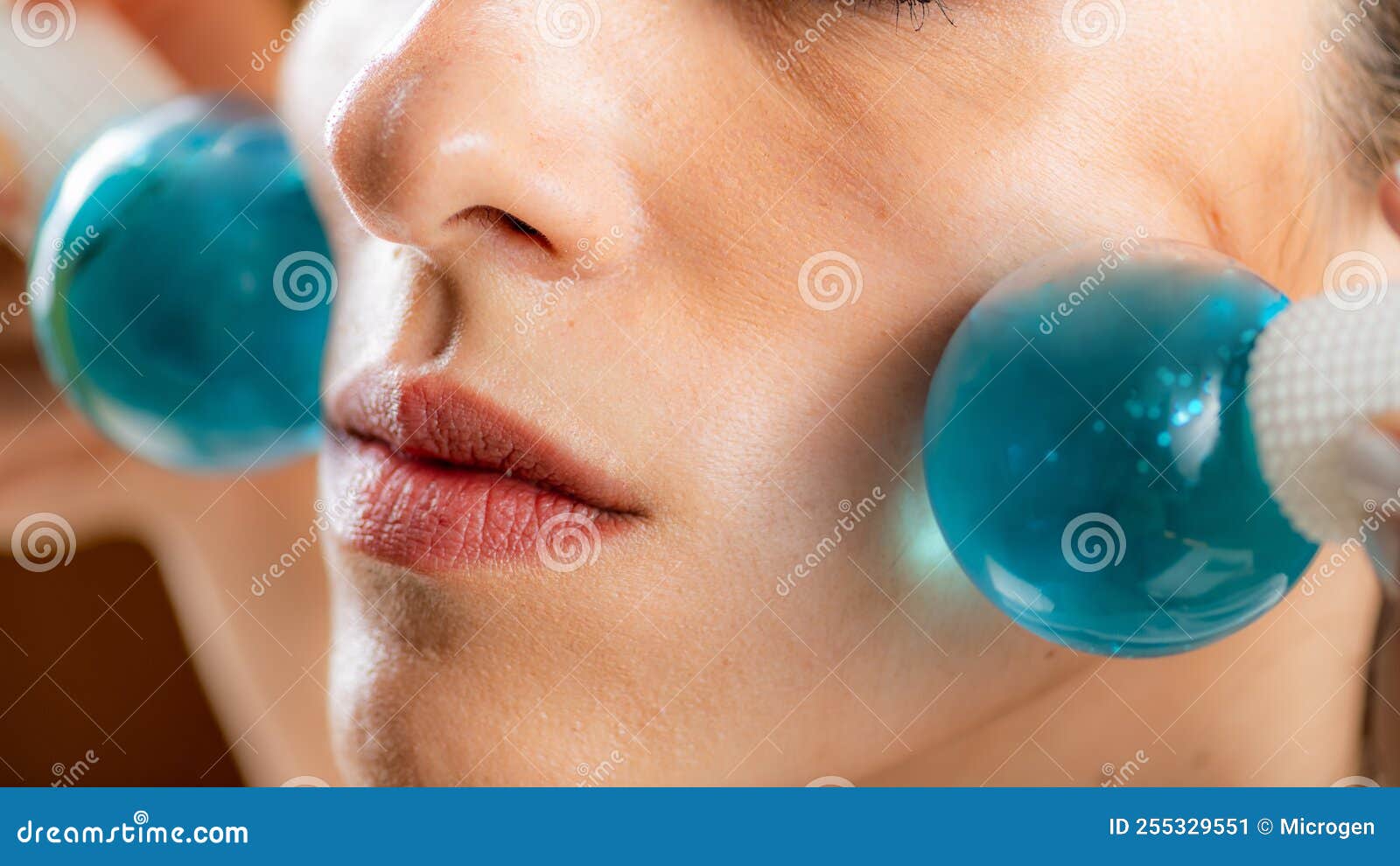 Face Massage with Ice Crystal Balls Stock Image - Image of crystal ...