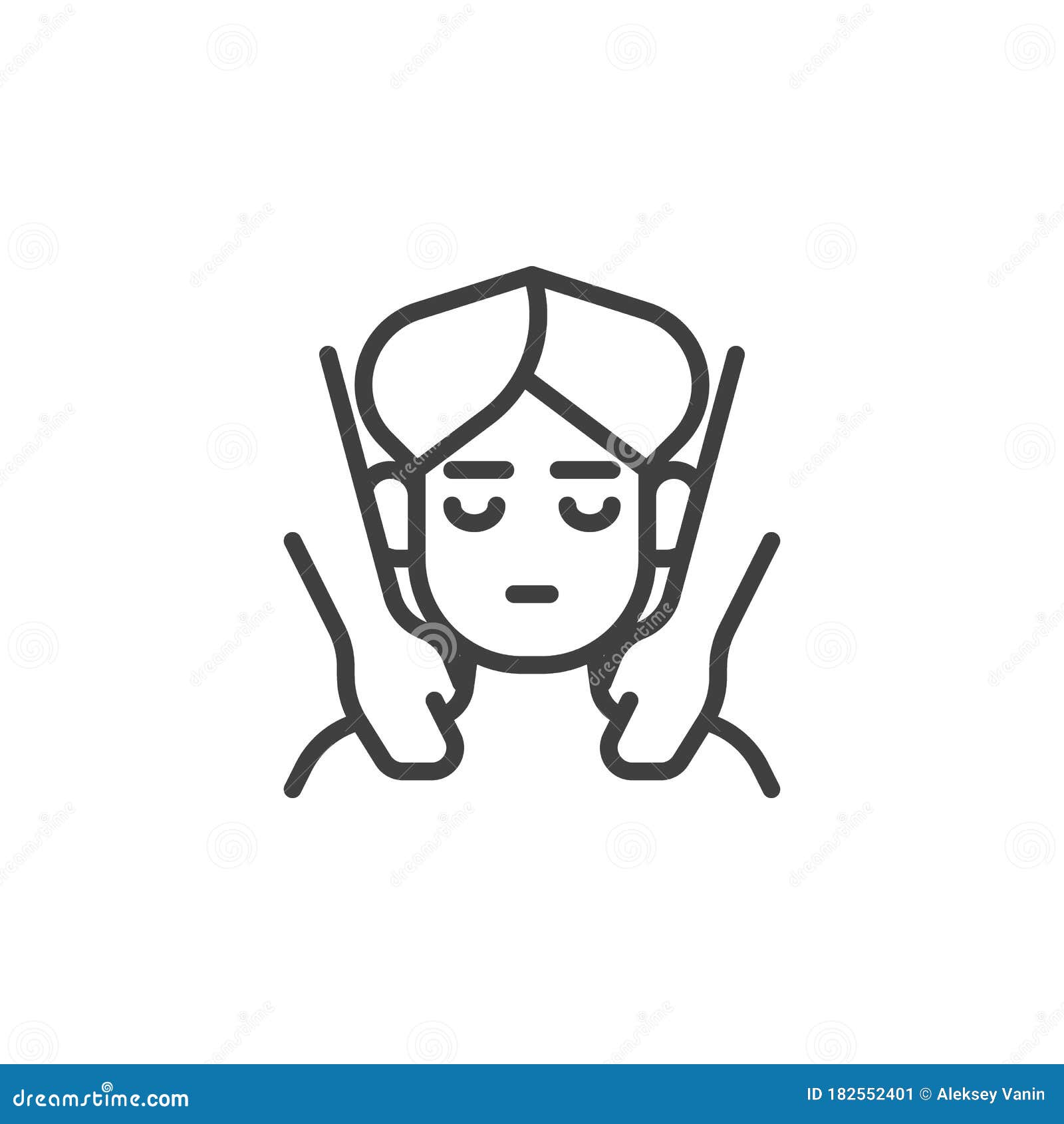 Face Massage Procedure Line Icon Stock Vector Illustration Of