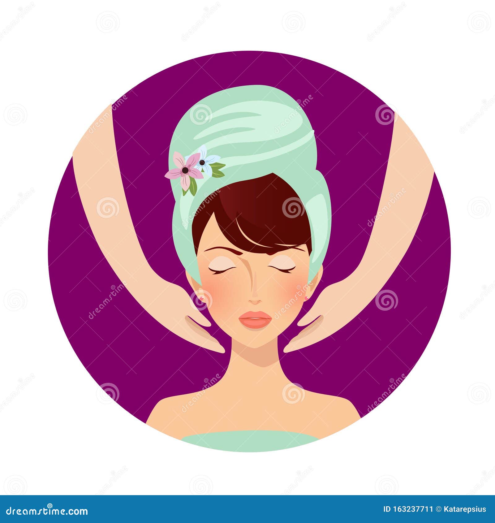 Face Massage Spa Salon Skin Care Medical Procedure Stock Vector