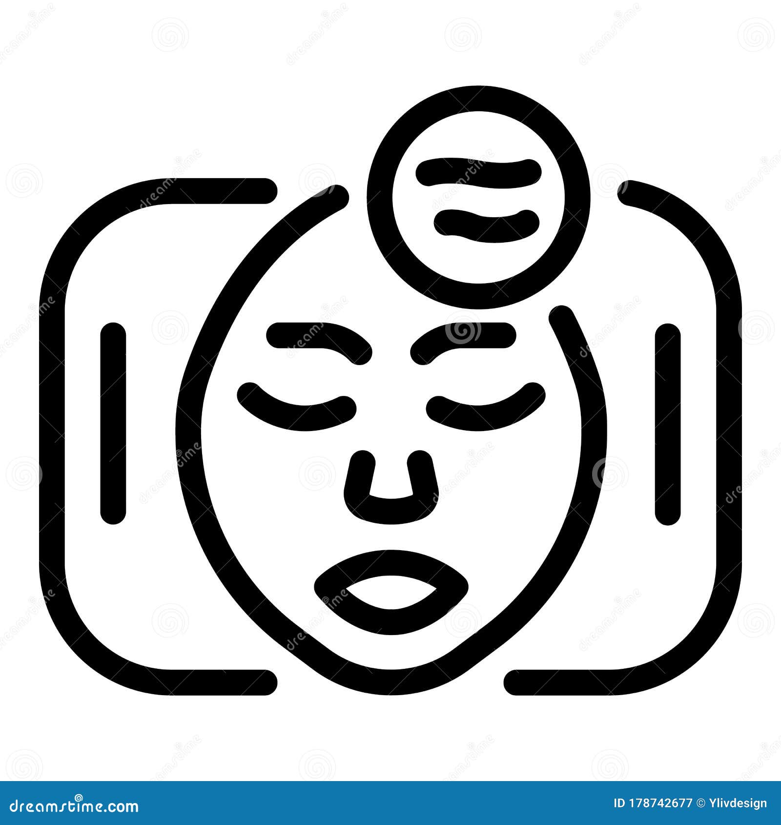 Face On Massage Table Icon Outline Style Stock Vector Illustration Of Calm Body 178742677