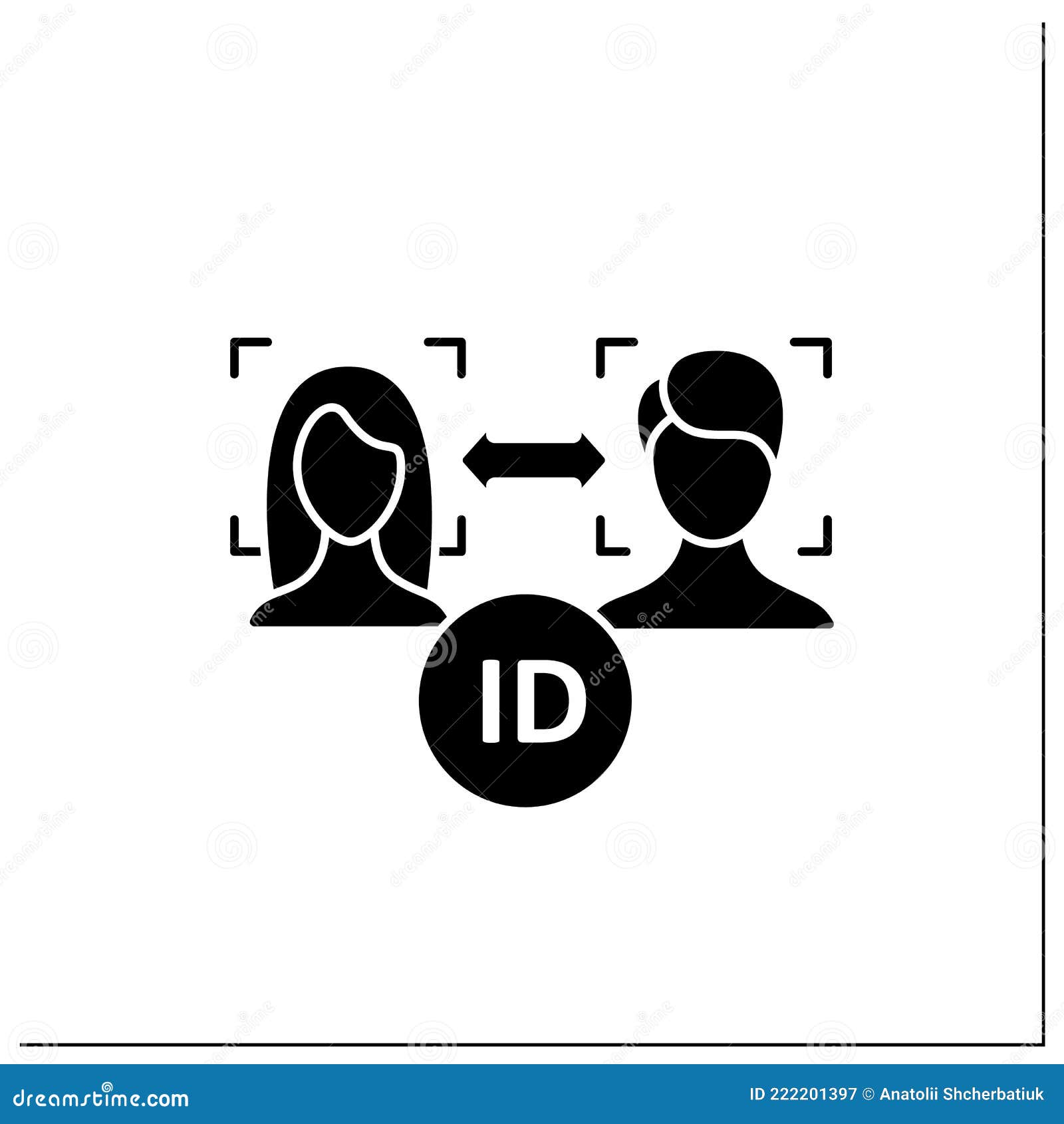 Face match glyph icon stock vector. Illustration of check - 222201397