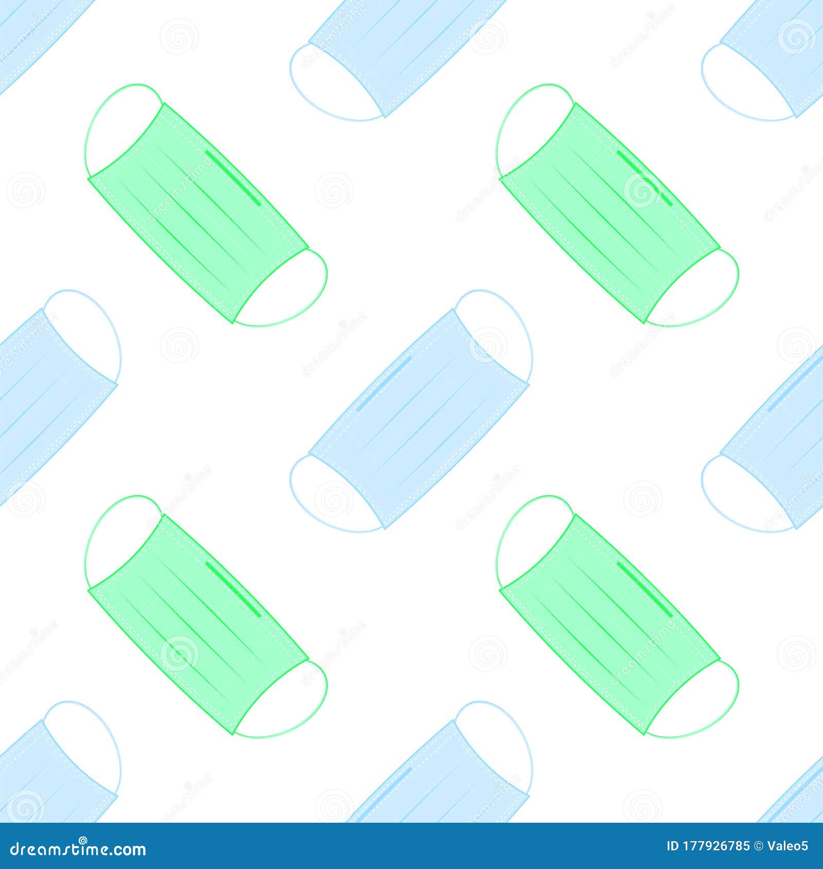 Face Medical Mask Seamless Pattern Isolated on White Background Stock ...