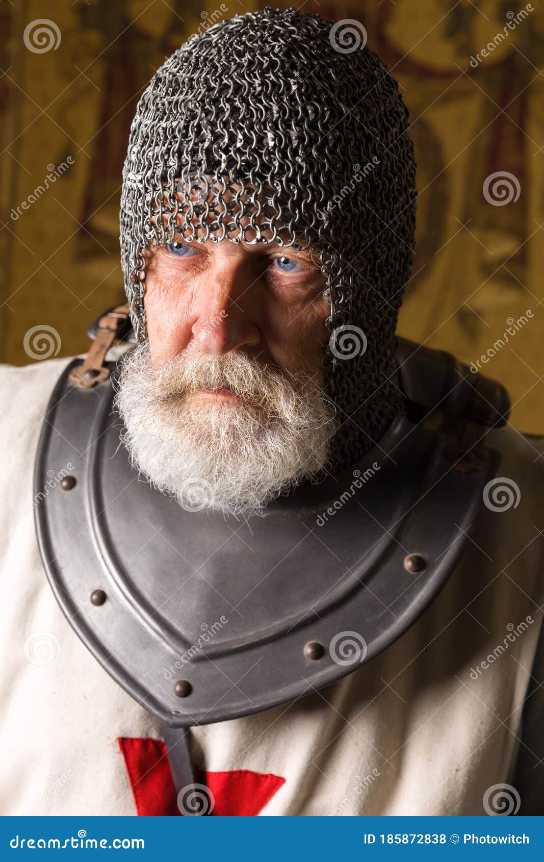 Face of a medieval knight stock photo. Image of battle - 185872838