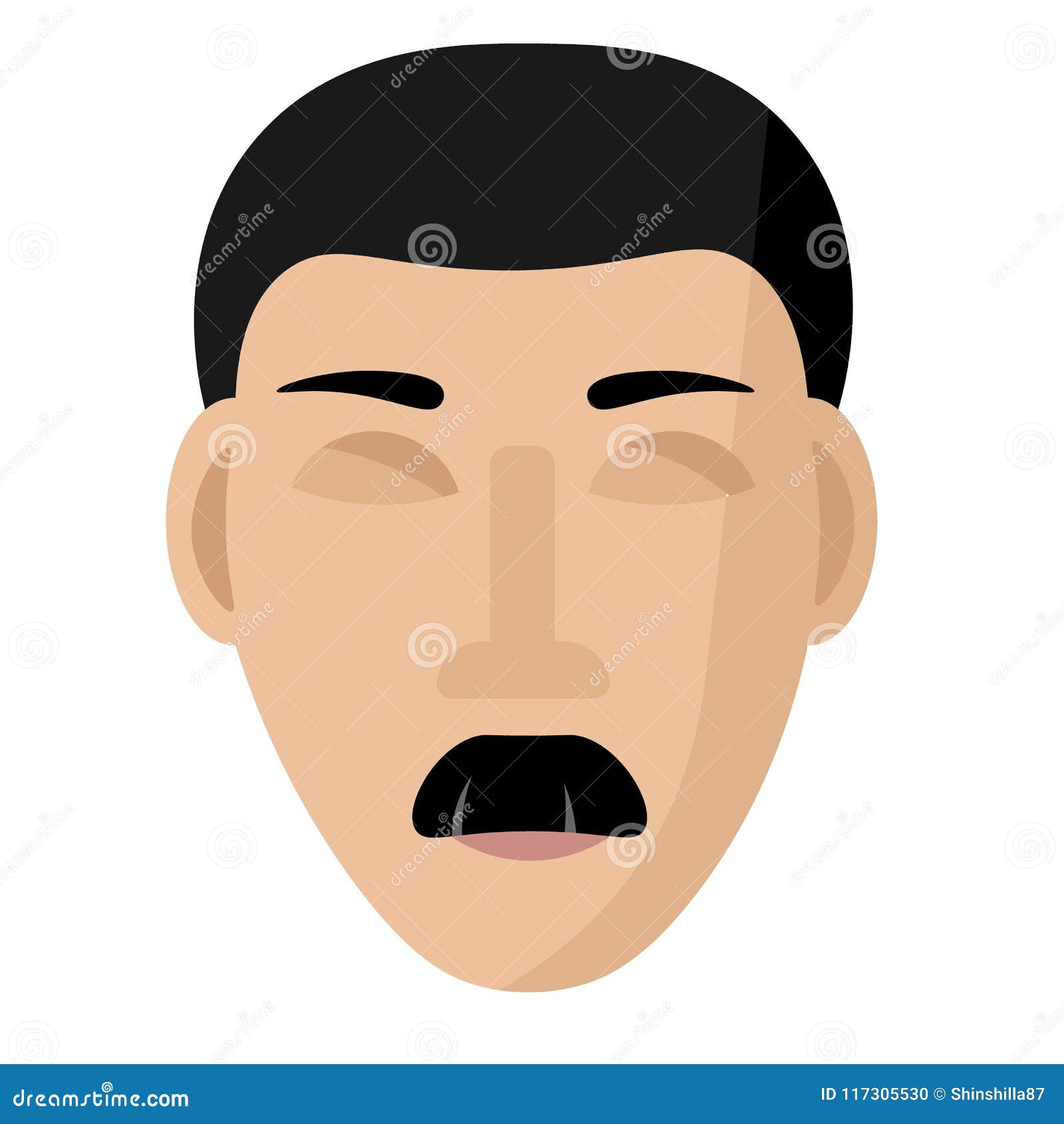 The Face of a Men. Vector Drawing. Stock Illustration - Illustration of ...