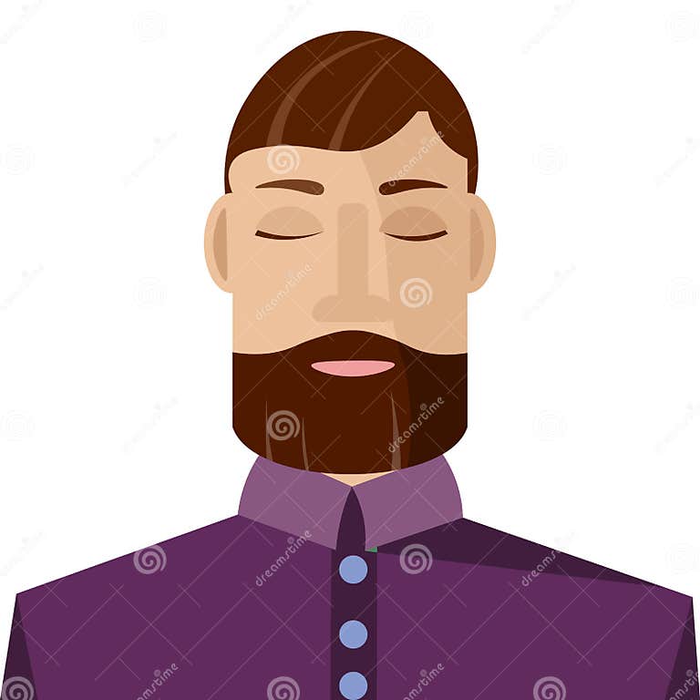 The Face of a Men. Vector Drawing. Stock Illustration - Illustration of ...