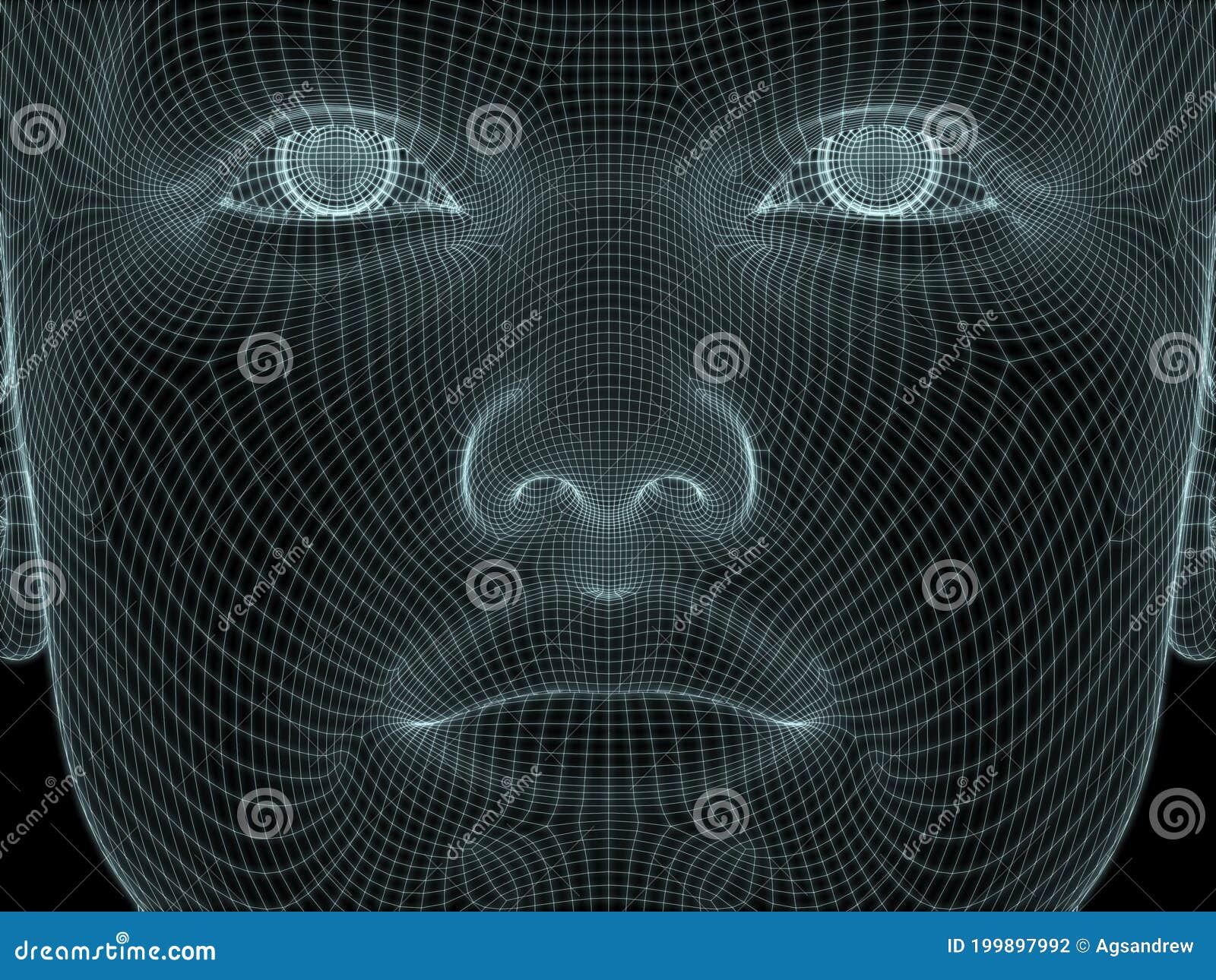 Face Mesh in 3D stock illustration. Illustration of creativity - 199897992