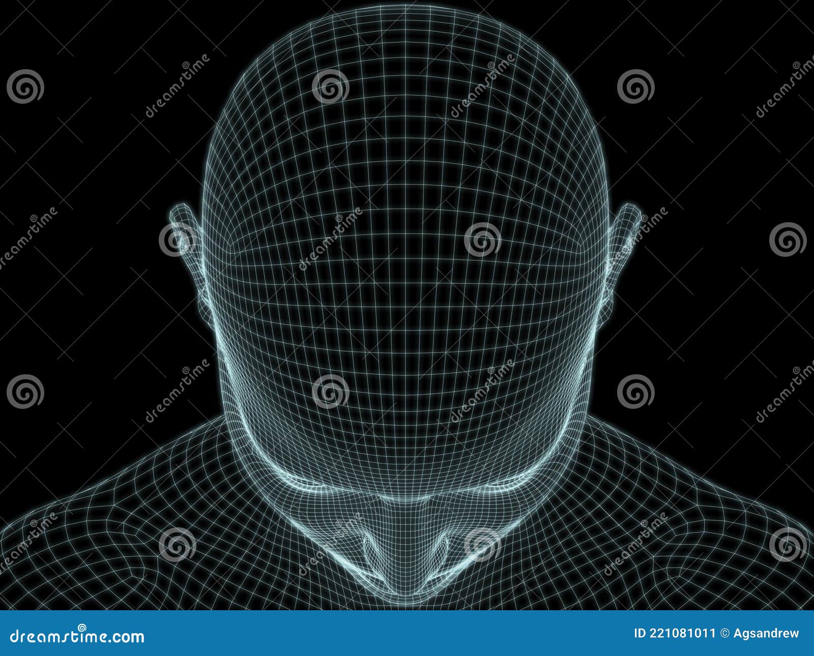 Face Mesh in 3D stock illustration. Illustration of identity - 221081011