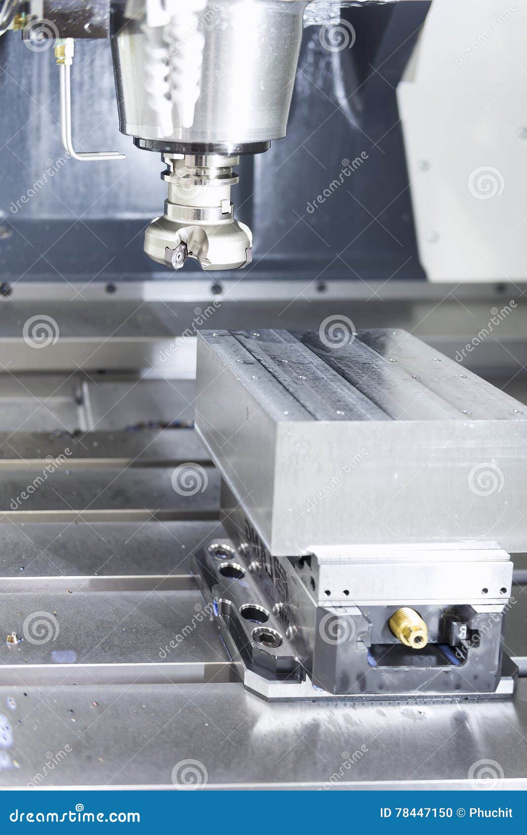 The Face Milling Tool with the Raw Material Work Piece Stock Photo ...