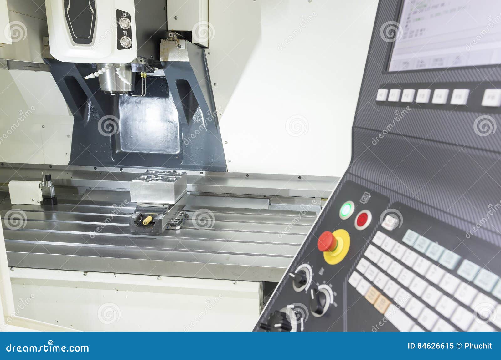 The Face Milling Tool with the Raw Material Stock Image - Image of iron ...