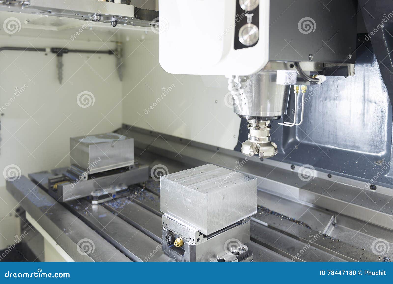 The Face Milling Tool with the Raw Material Stock Photo - Image of ...