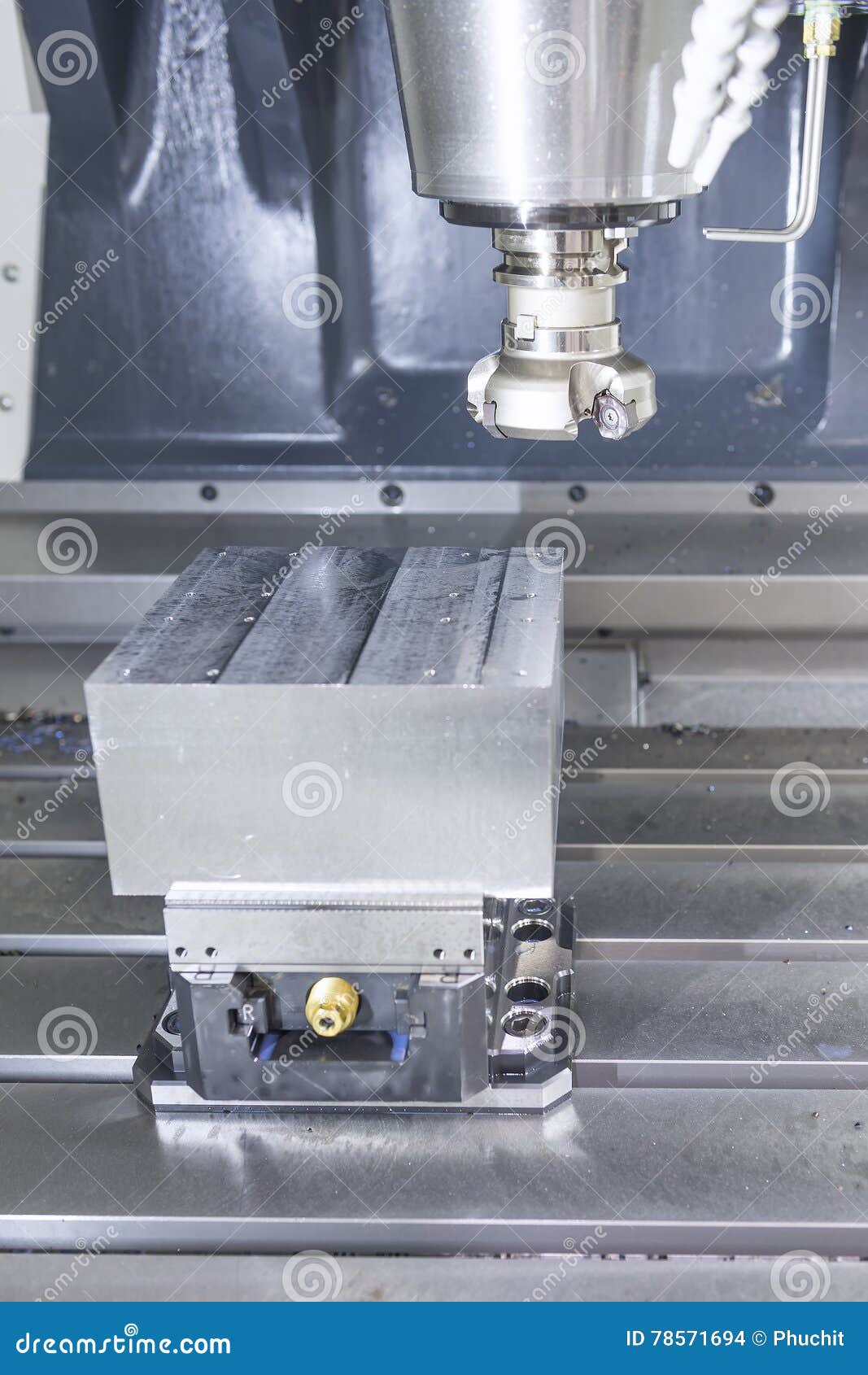 The Face Milling Tool with the Raw Material Work Piece Stock Photo ...