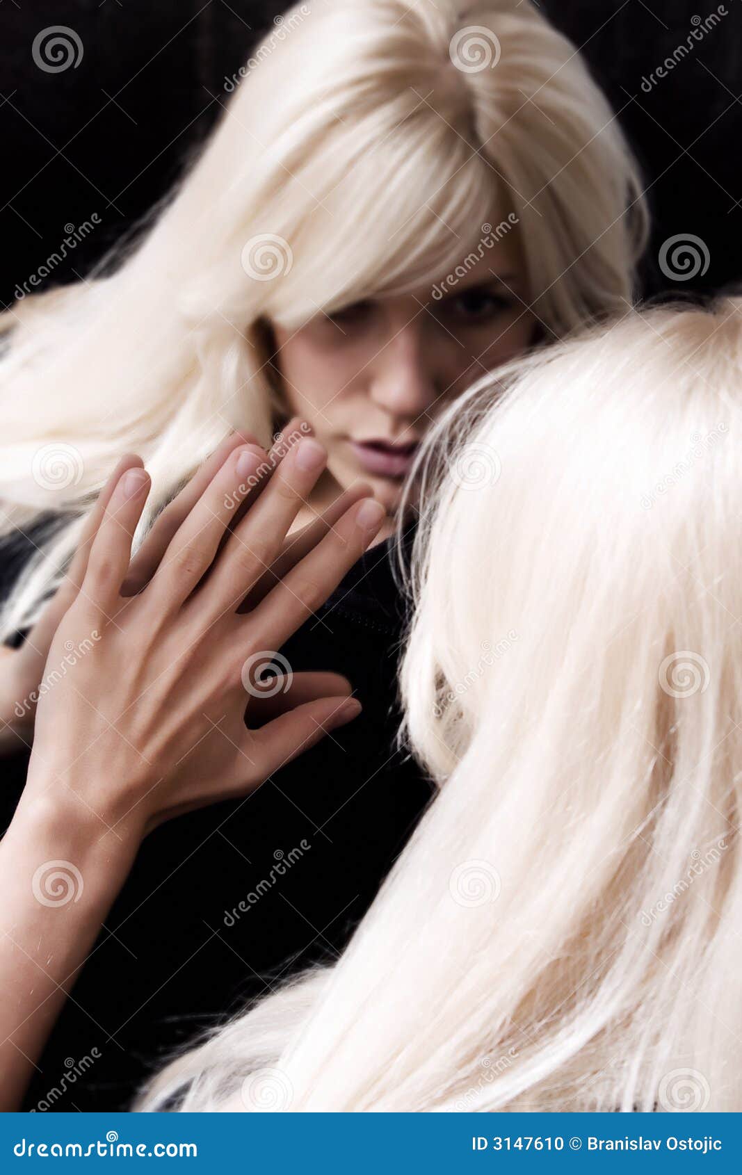 Face in mirror stock photo. Image of portrait, cosmetics - 3147610