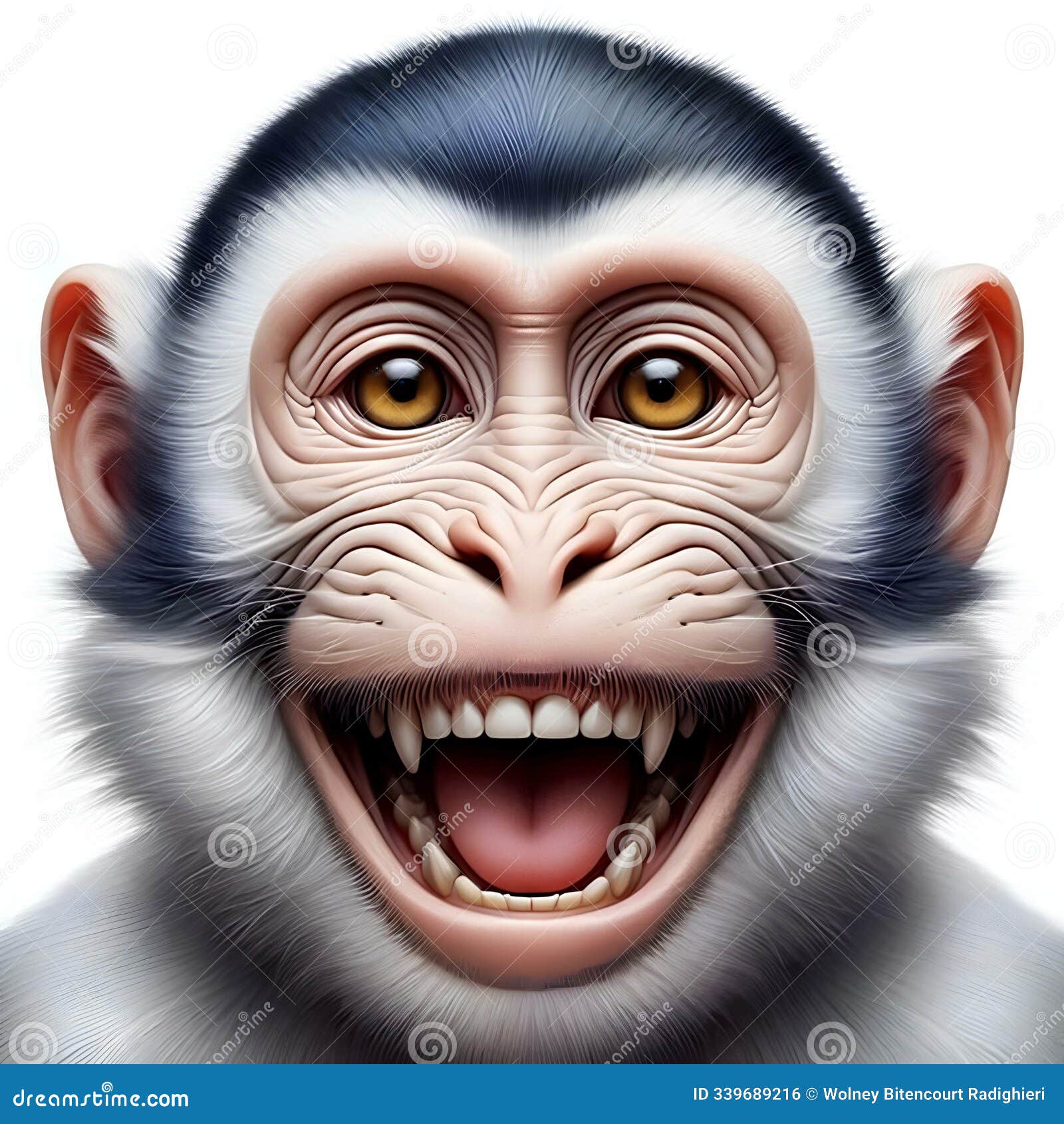 The Face of a Monkey Smiling Stock Illustration - Illustration of ...
